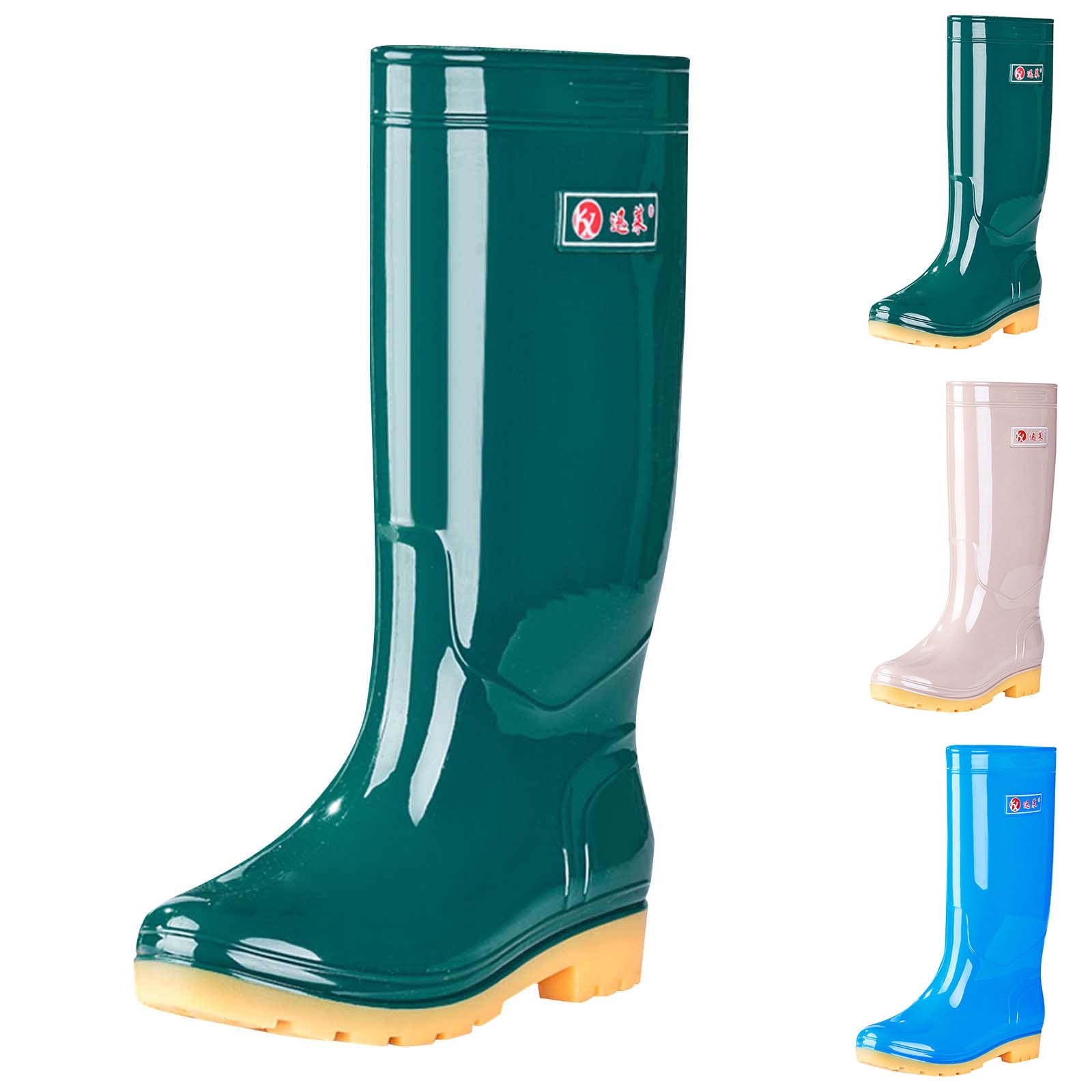 Purcolt Women's Waterproof Tall Tube Rain Boot Comfort Anti-Slip Sole ...