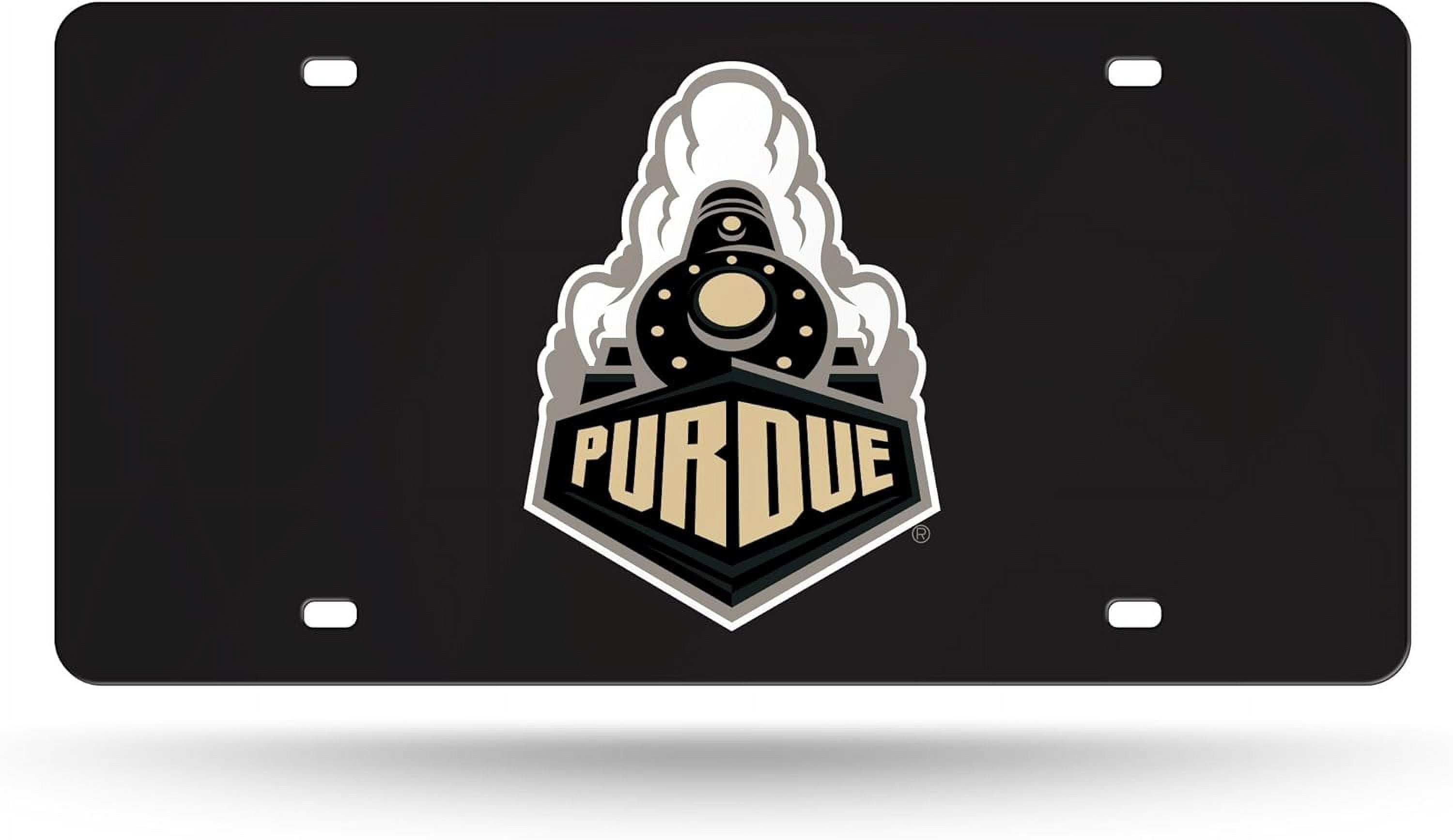 Purdue Boilermaker's Black Mirror Look Acrylic License Plate Laser Tag ...