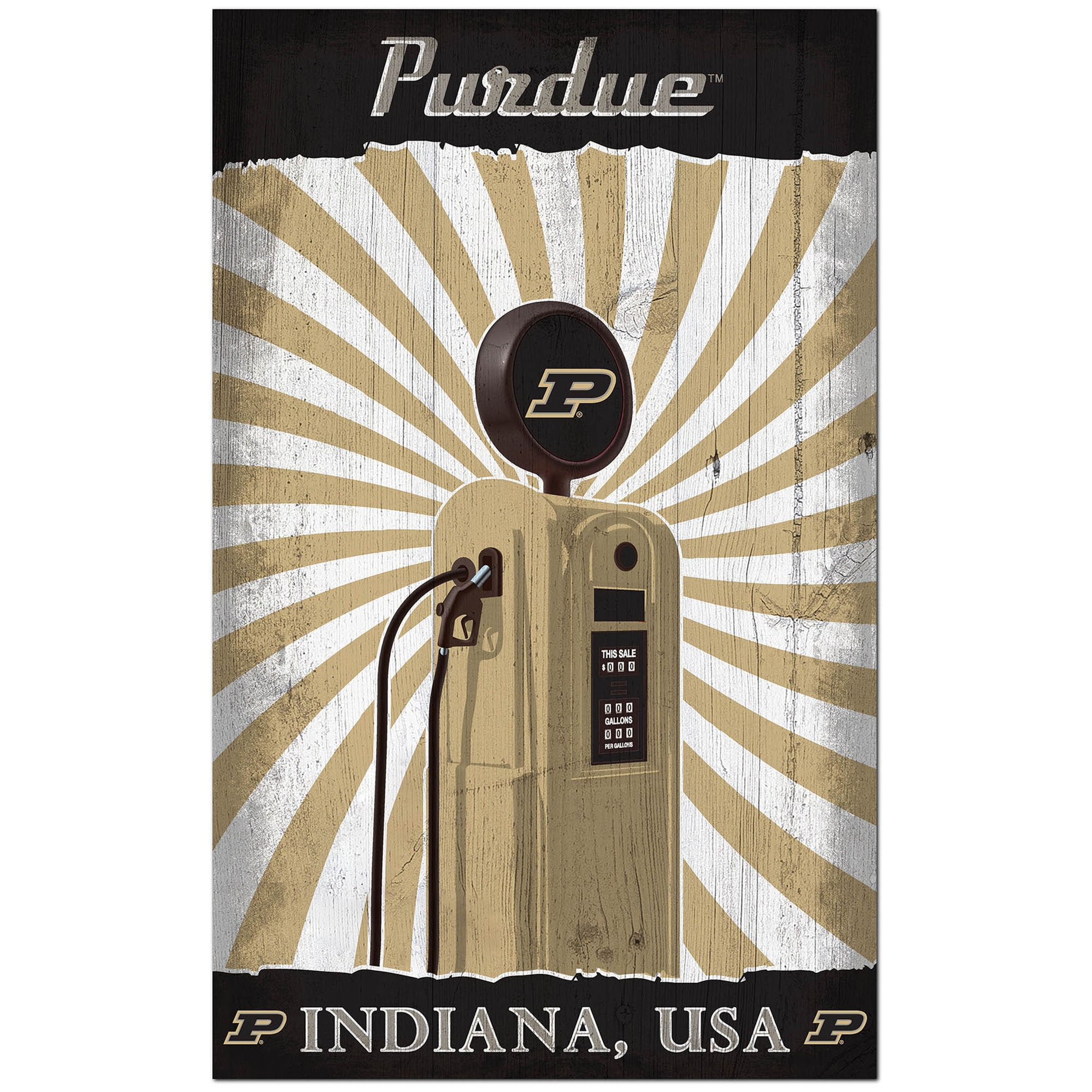 Purdue Boilermakers 11'' x 19'' Retro Pump Location Sign - Walmart.com