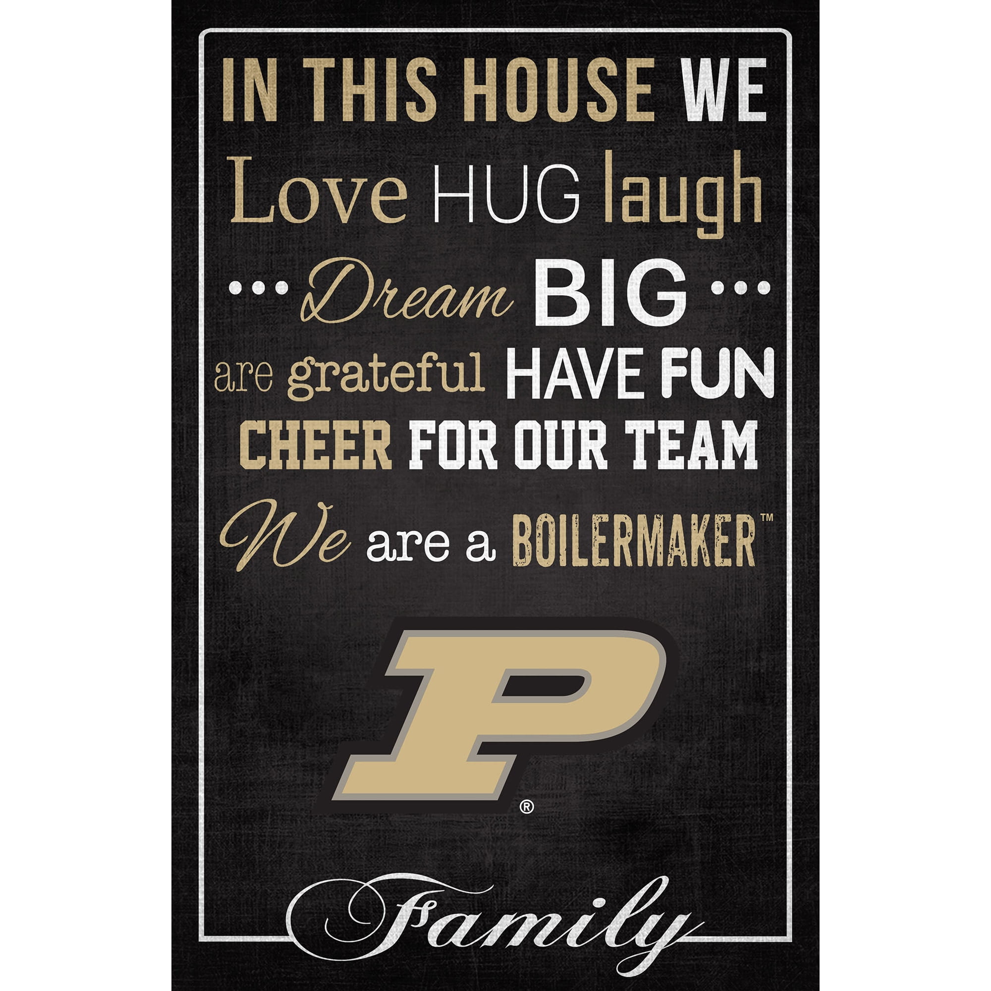 Purdue Boilermakers 17'' x 26'' In This House Sign - Walmart.com