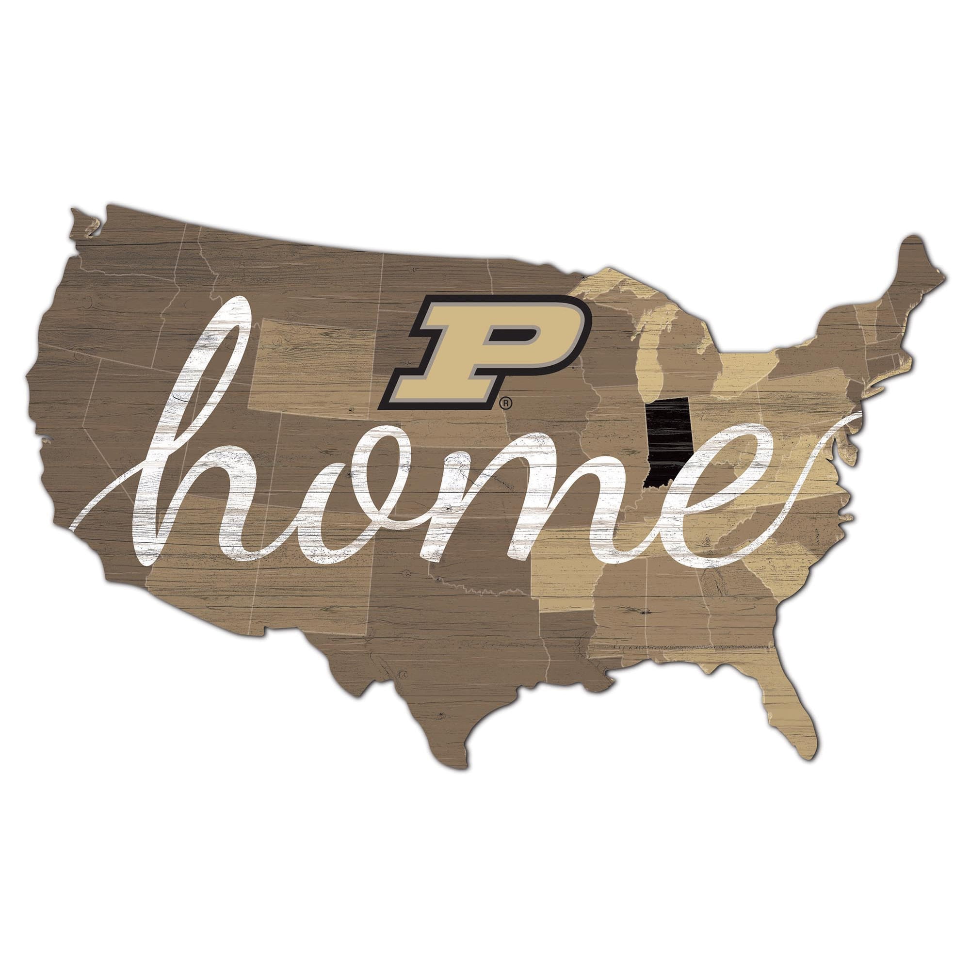 Purdue Boilermakers 18'' x 18'' USA Shape Cutout Sign - Walmart.com