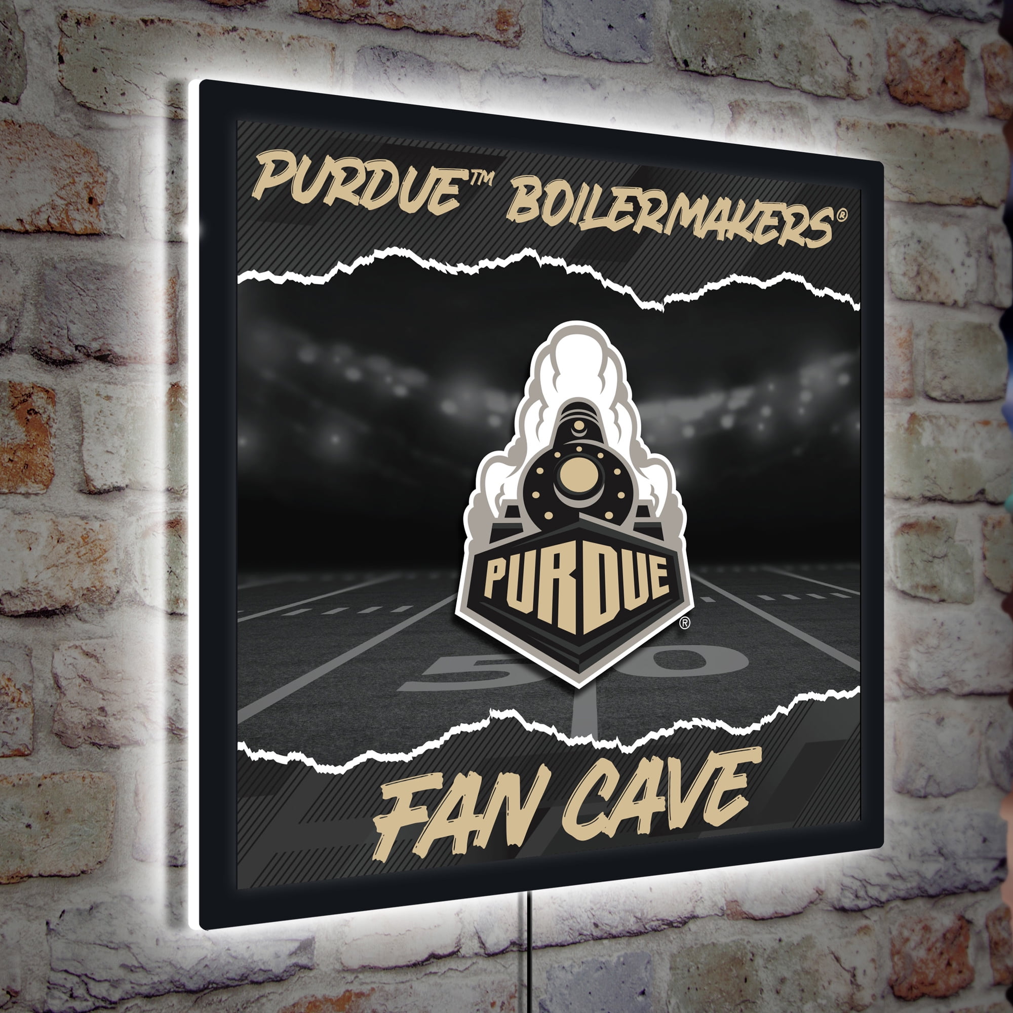 Purdue Boilermakers 23" LED Fan Cave Square-Shaped Lighted Wall Sign ...