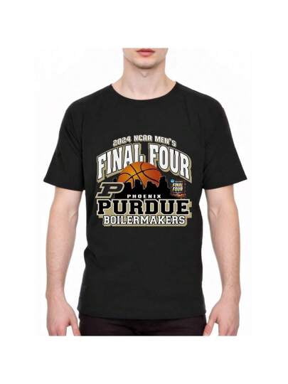 Purdue Final Four 2024 Basketball Graphic T-Shirt - Black, Sizes S To ...