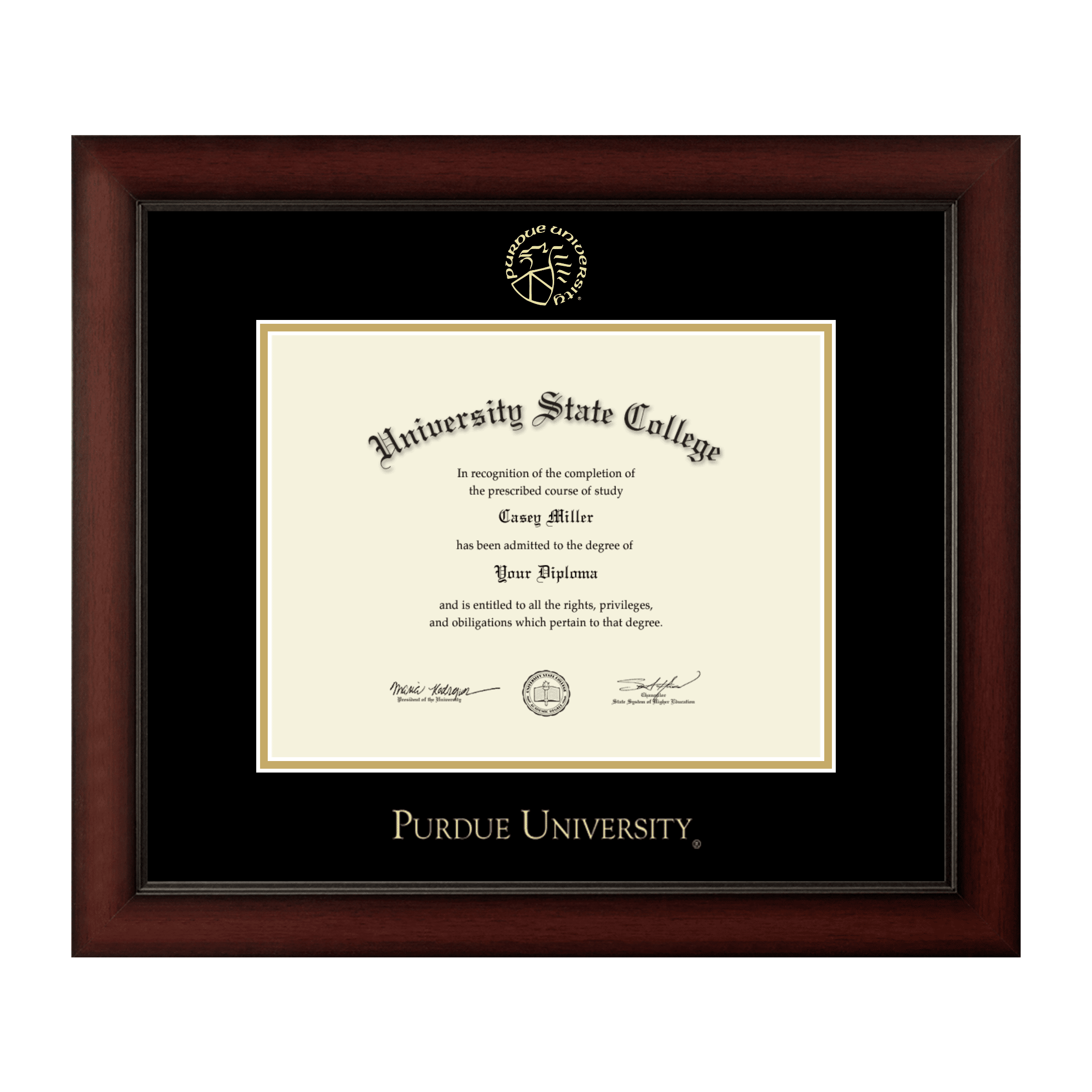 Framerly - Purdue Diploma Frame with Black and Gold Mat - Walmart.com