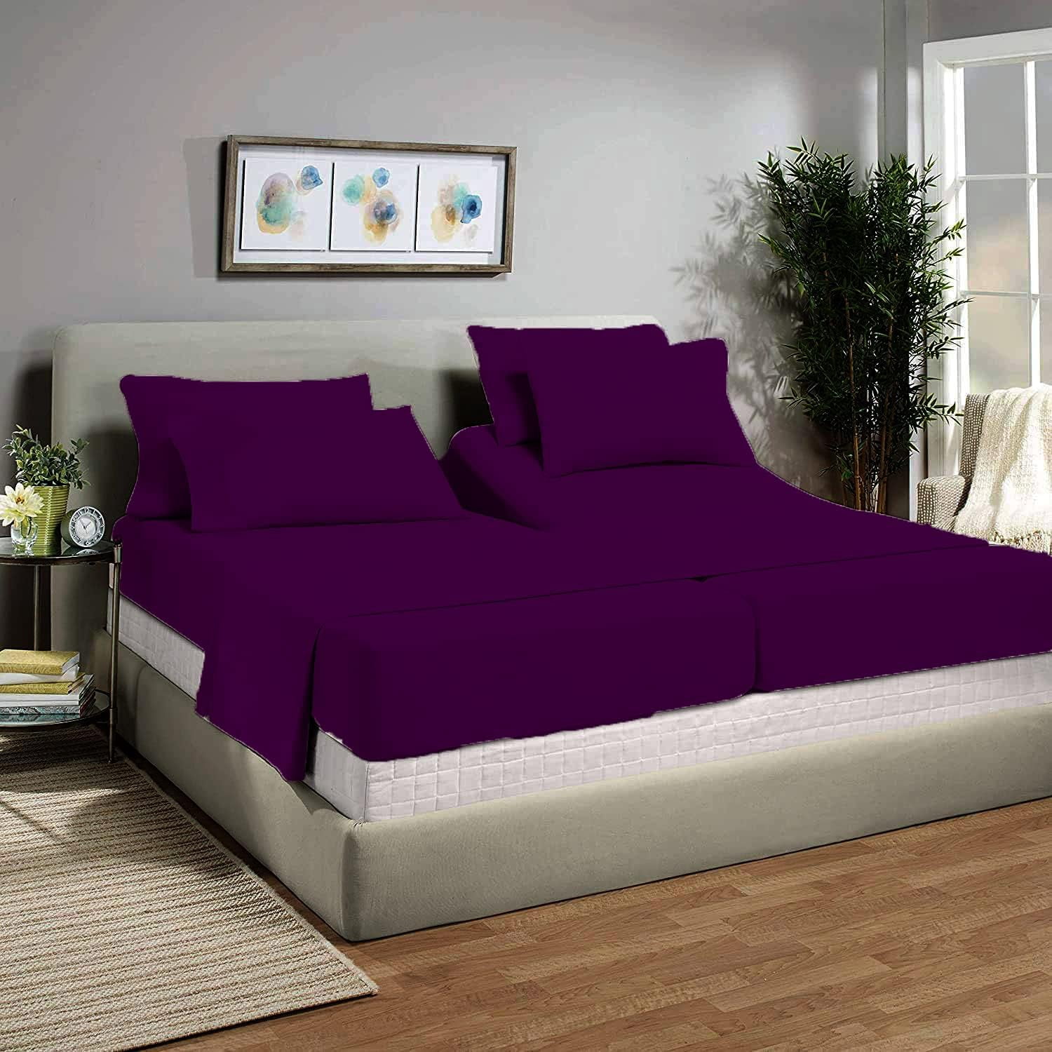 Pure 1000 Thread Count PIMA Cotton- Sateen Weave 5 Piece Split King ...