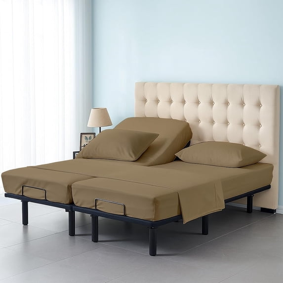 Pure 1000 Thread Count PIMA Cotton- Sateen Weave 5 Piece Split Queen ...