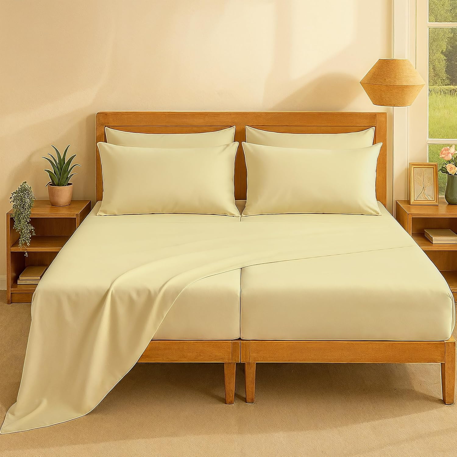 Pure 800 Thread Count PIMA Cotton- Sateen Weave 5 Piece Split Queen ...