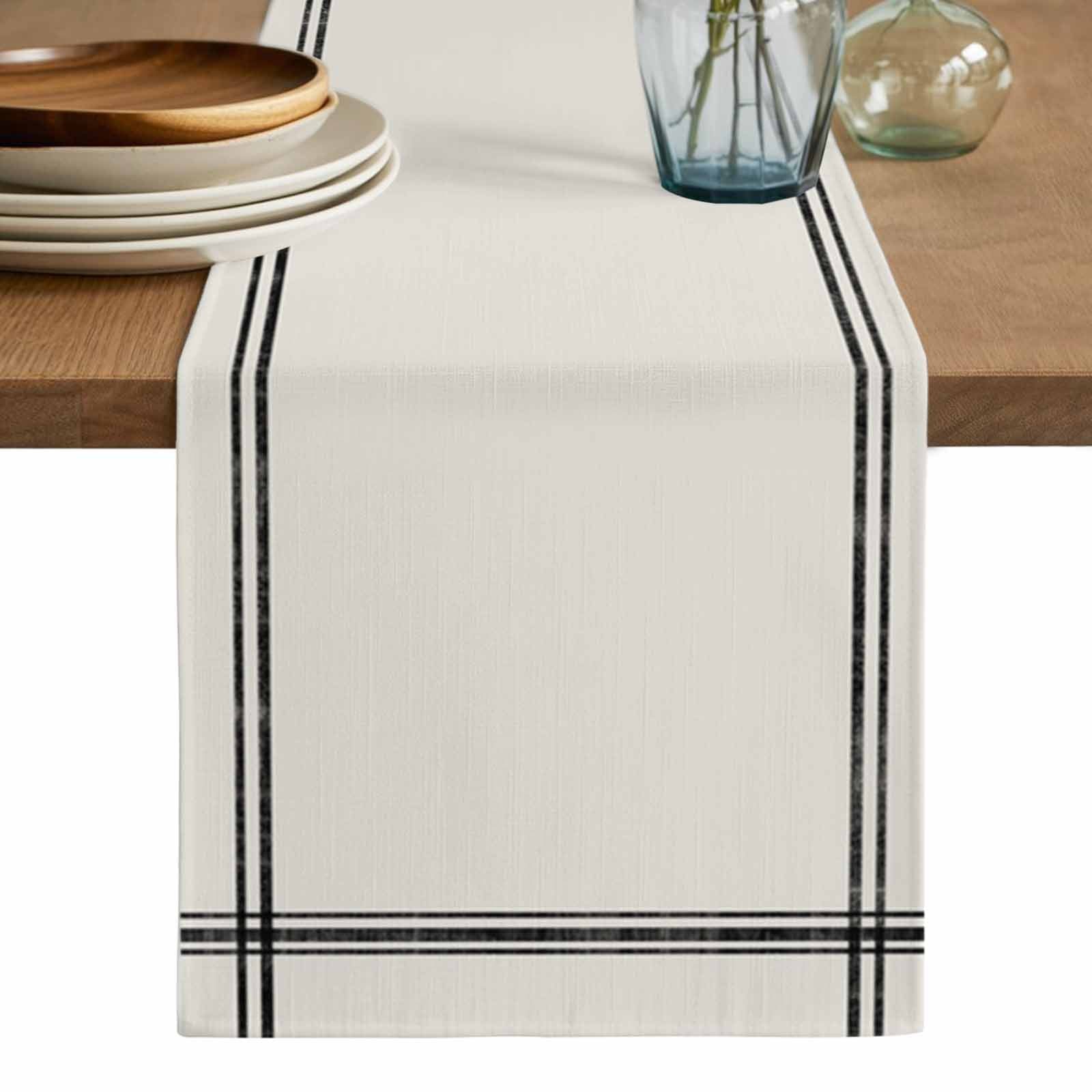 Pure Apricot Table Runner, Simple Solid Color Washable Cotton Linen ...