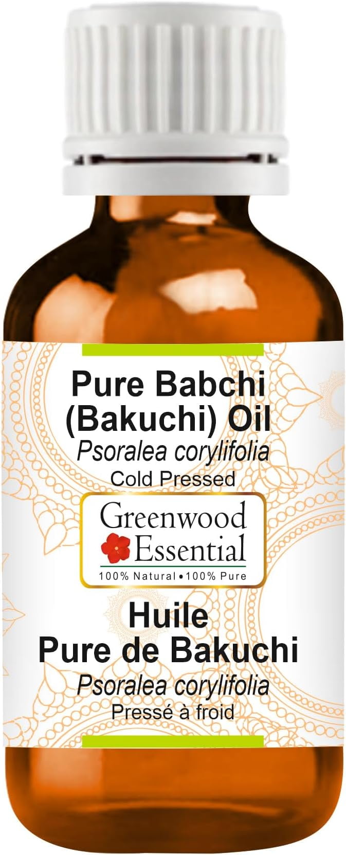 Pure Babchi (Bakuchi) Oil (Psoralea corylifolia) Cold Pressed 50ml (1. ...