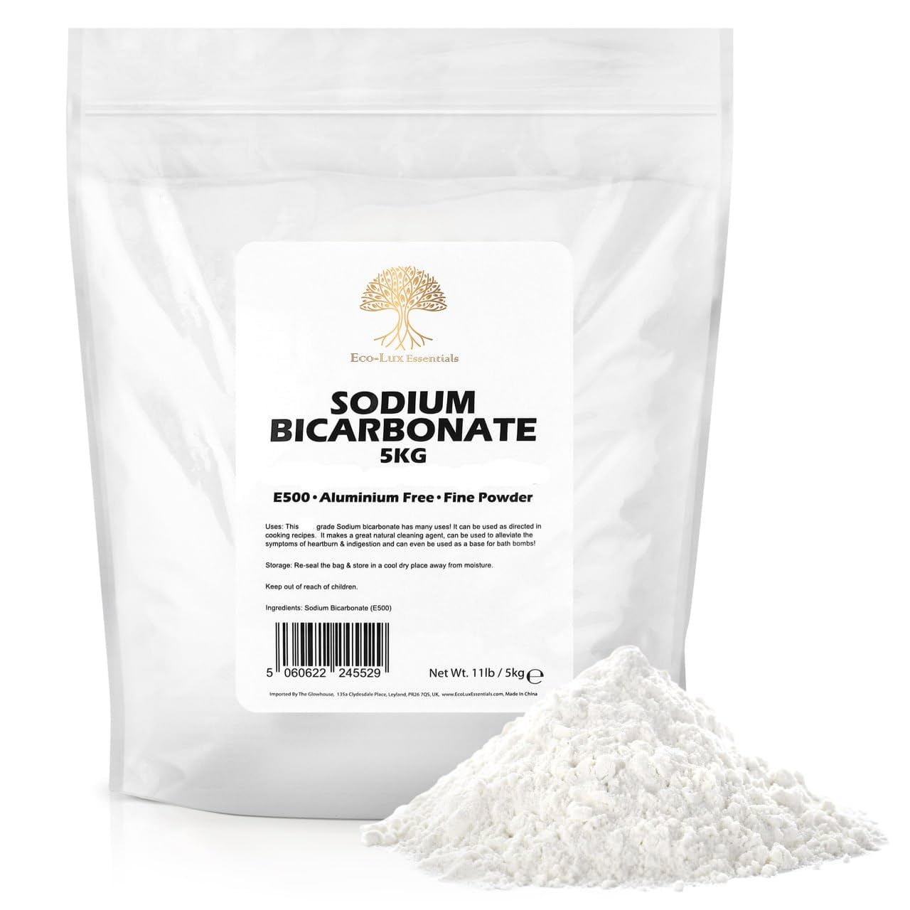 Pure Baking Soda, Sodium BDF32 Bicarbonate (11 lbs.) Food Grade for ...