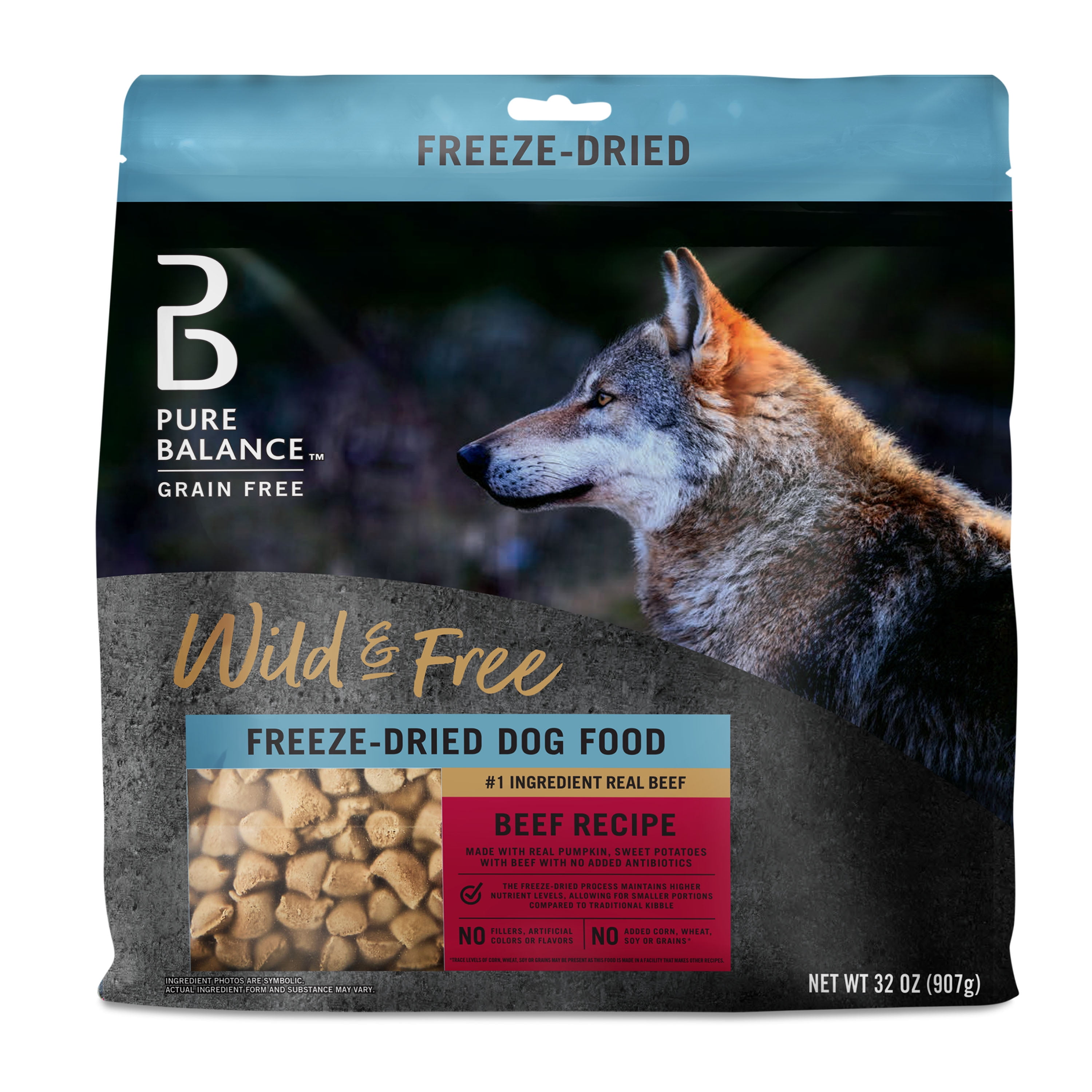 Pure Balance Wild & Free Freeze-Dried Dog Food Beef Recipe 32 oz ...