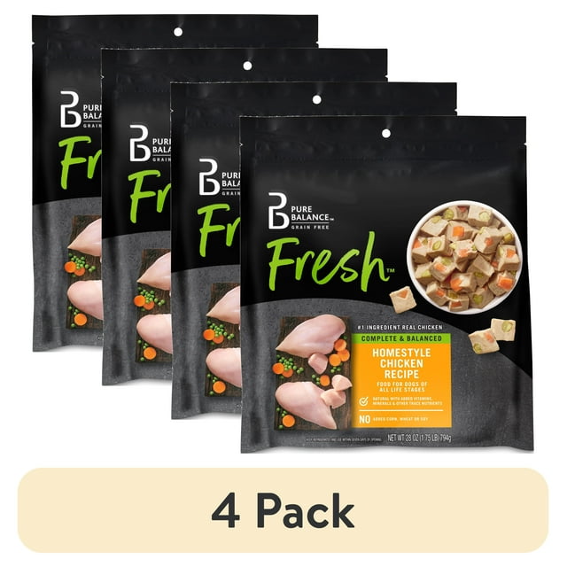 (4 pack) Pure Balance Fresh Grain Free Homestyle Chicken Recipe Dog ...