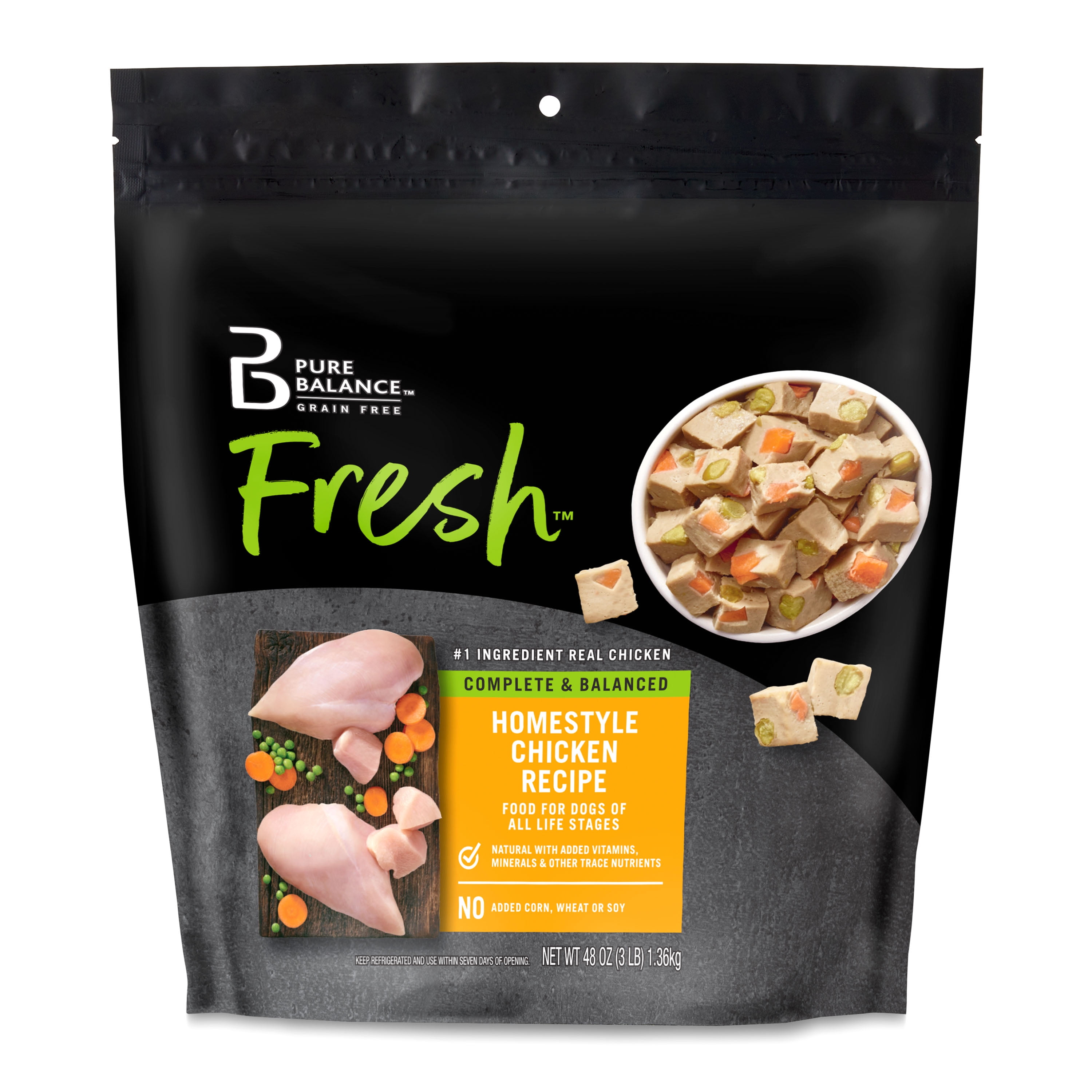 Pure Balance Fresh Grain Free Homestyle Chicken Recipe Dog Food, 3 lb ...
