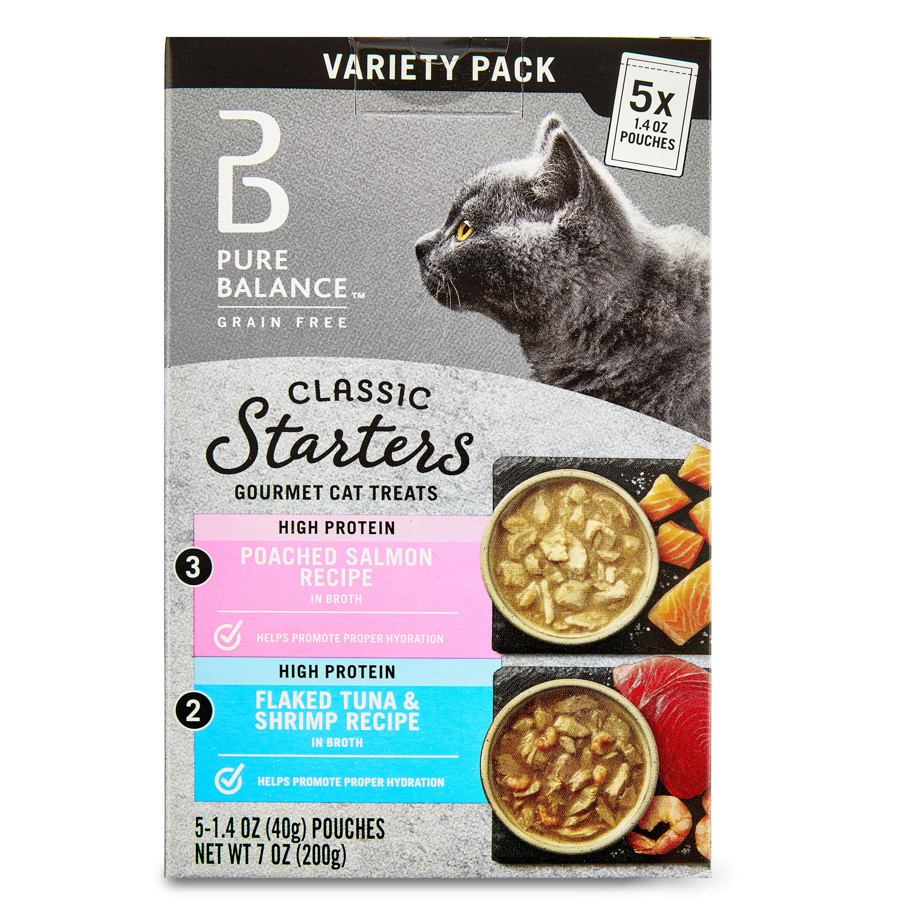 Pure Balance Gourmet Cat Treats Starters Variety Pack 1.4 oz Salmon ...