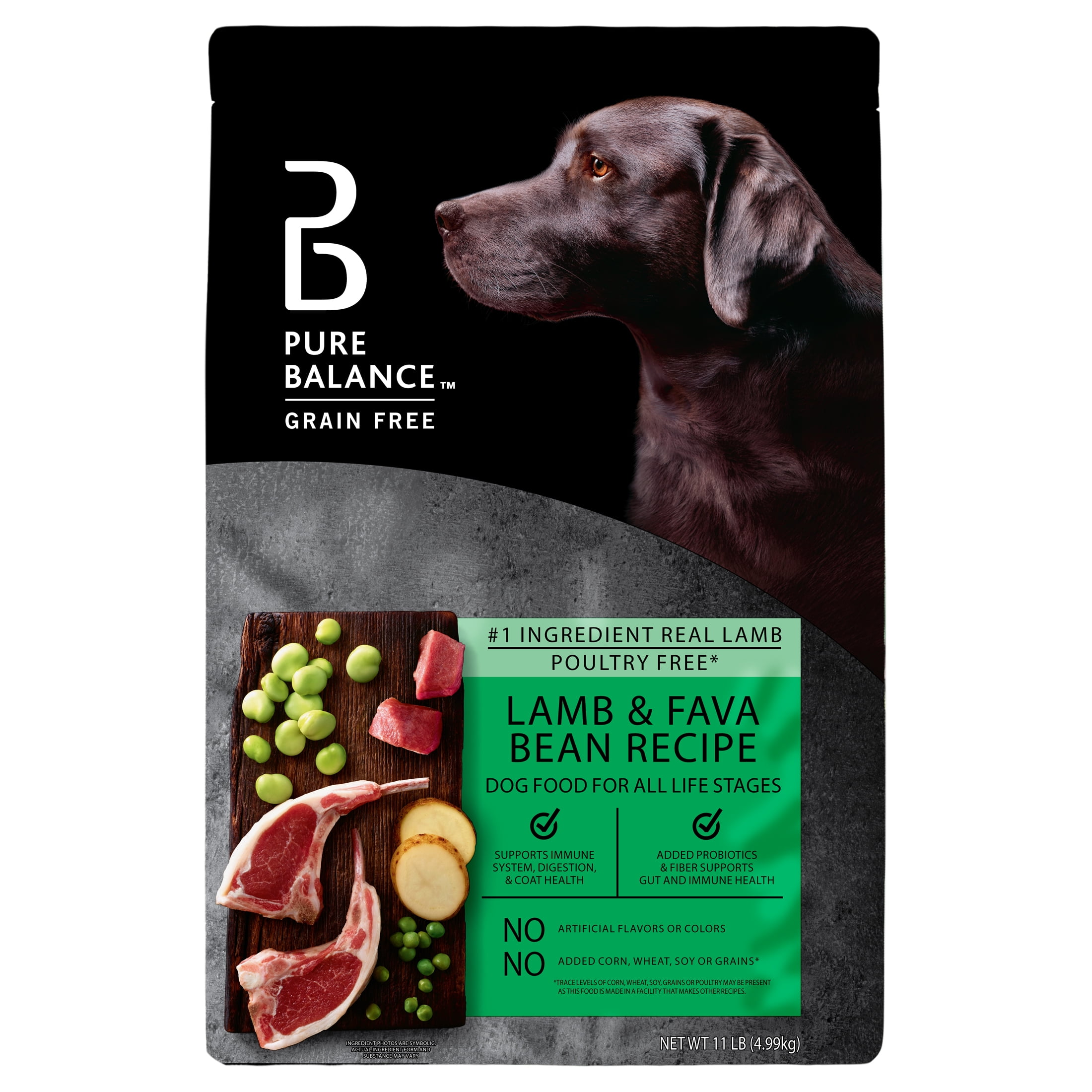 Pure Balance Lamb & Fava Bean Recipe Dry Dog Food 11 lbs Natural ...