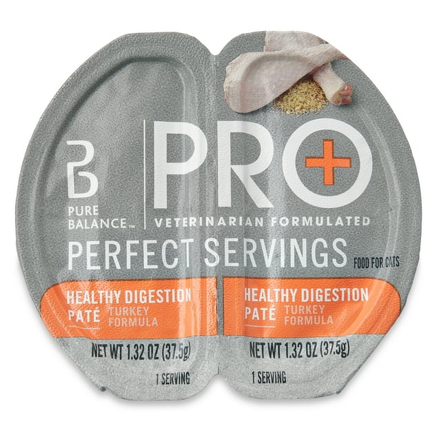 Pure Balance Pro+ Healthy Digestion Pate for Cats, Turkey Formula, 2.64 ...
