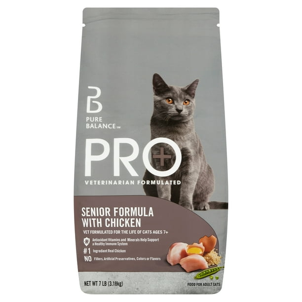 Pure Balance Pro+ Senior Formula with Chicken Dry Cat Food, 7 lbs ...