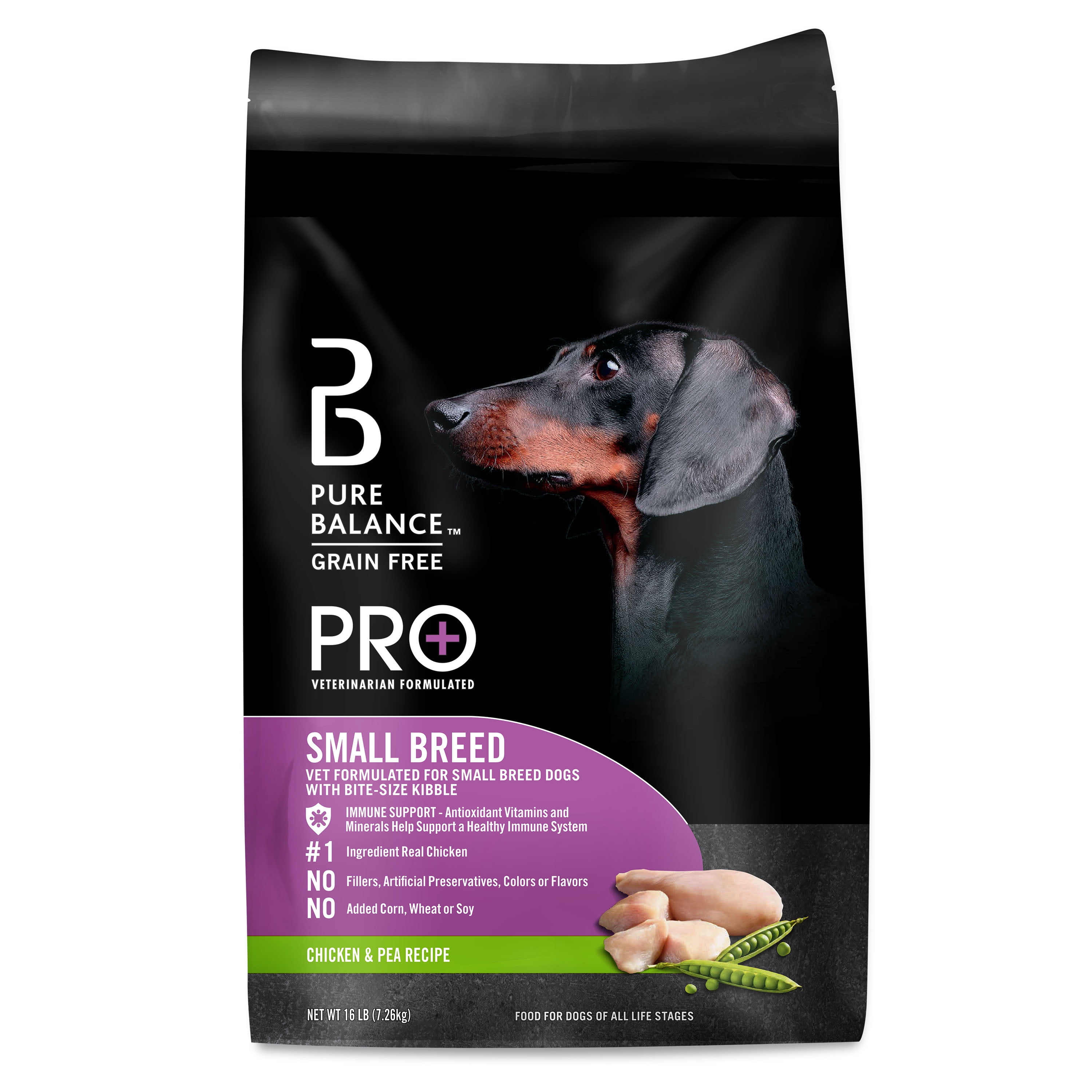 Pure Balance Small Breed Dry Dog Food with Chicken and Pea Recipe 16 ...