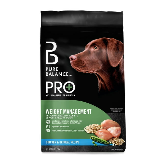 Pure Balance Pro+ Weight Management Chicken & Oatmeal Recipe Dry Dog ...