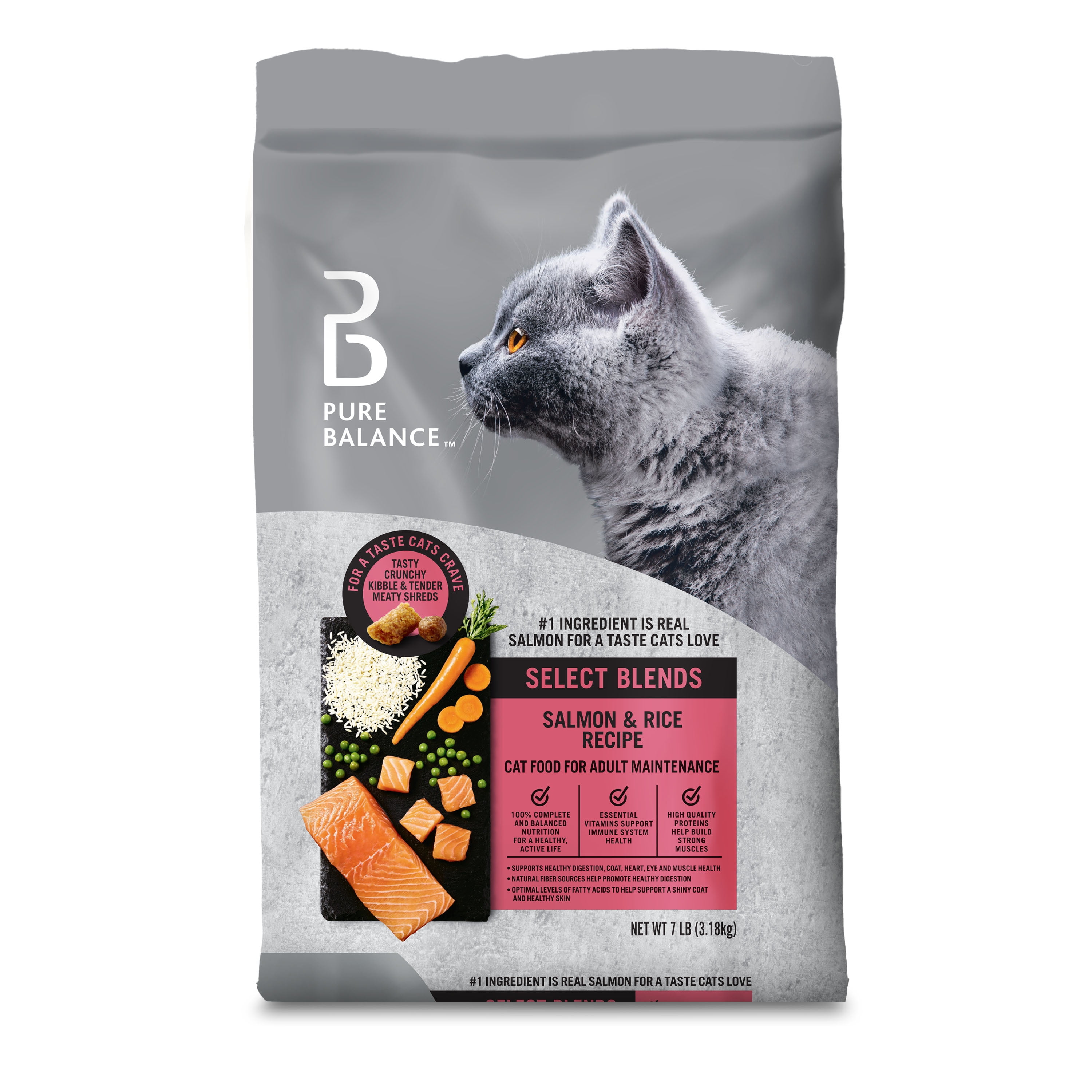 Pure Balance - SAVORY BLENDS Salmon & Brown Rice - 7lb - Walmart.com