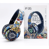 Pure Bass Wireless Bluetooth P35 Headphones: Hip Graffiti Style in ...