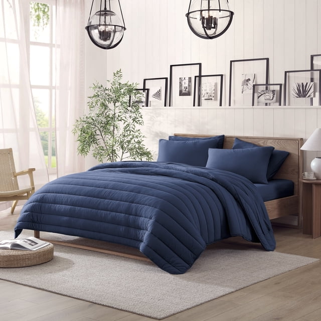 Pure Beech TENCEL Modal Jersey Comforter Set Navy - Full - Walmart ...
