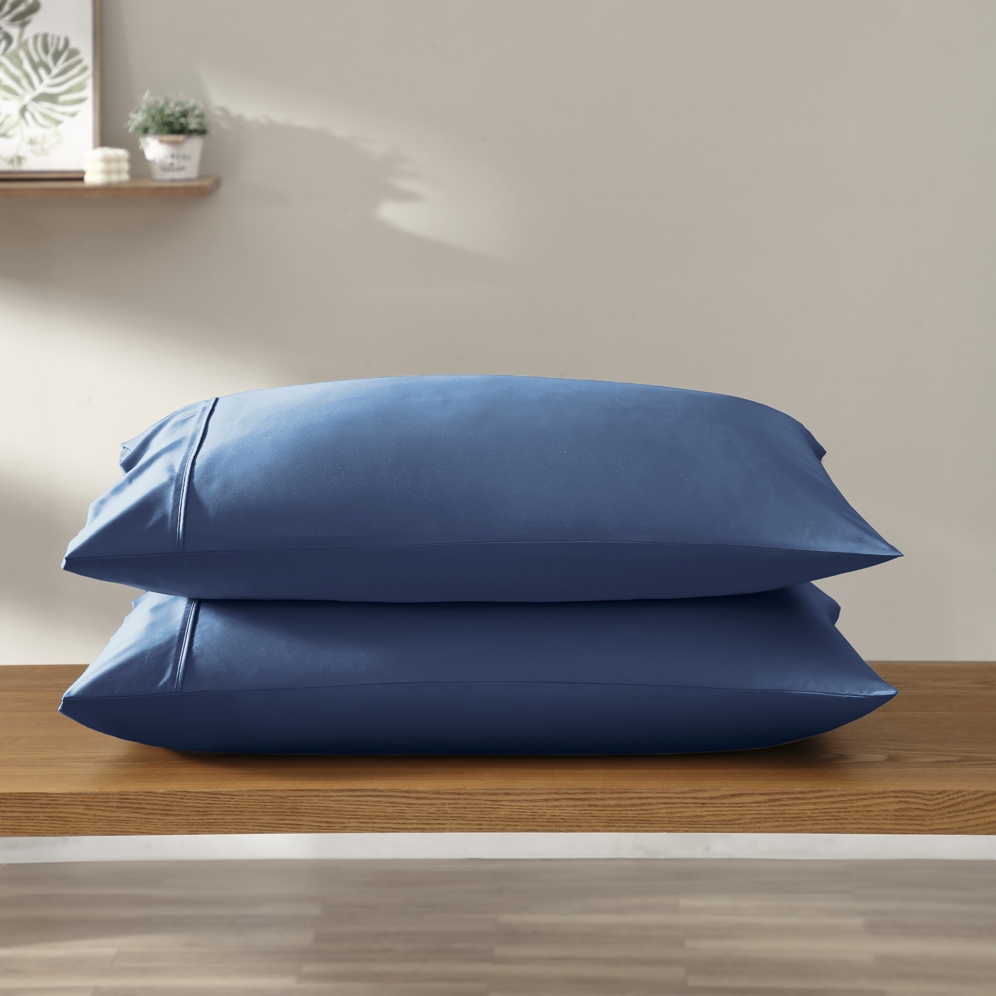 Pure Beech TENCEL Modal Sateen Pillowcase Set Navy - Standard - Walmart.com
