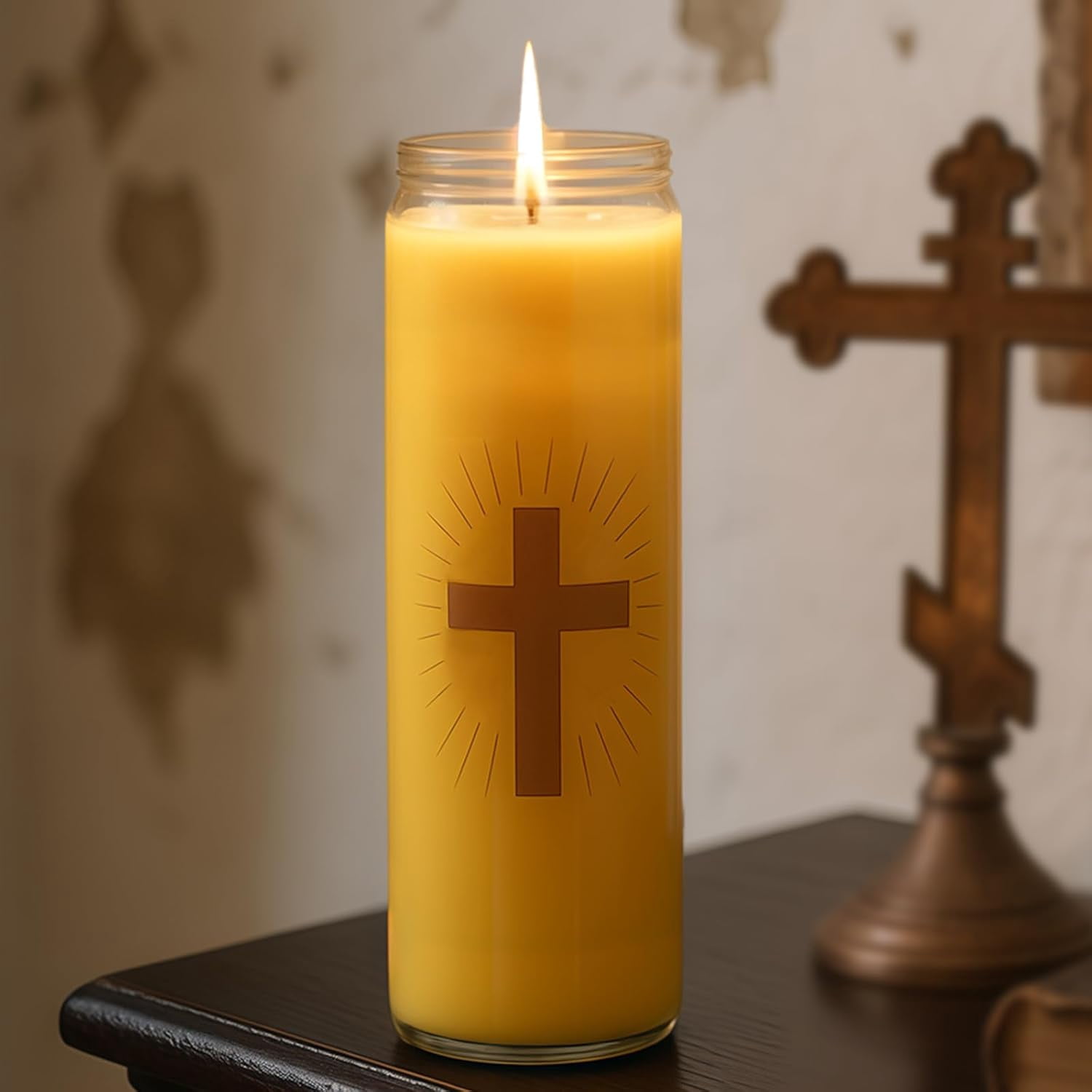 Pure Beeswax Prayer Candles - 7 Day Devotional Candles in Glass with ...