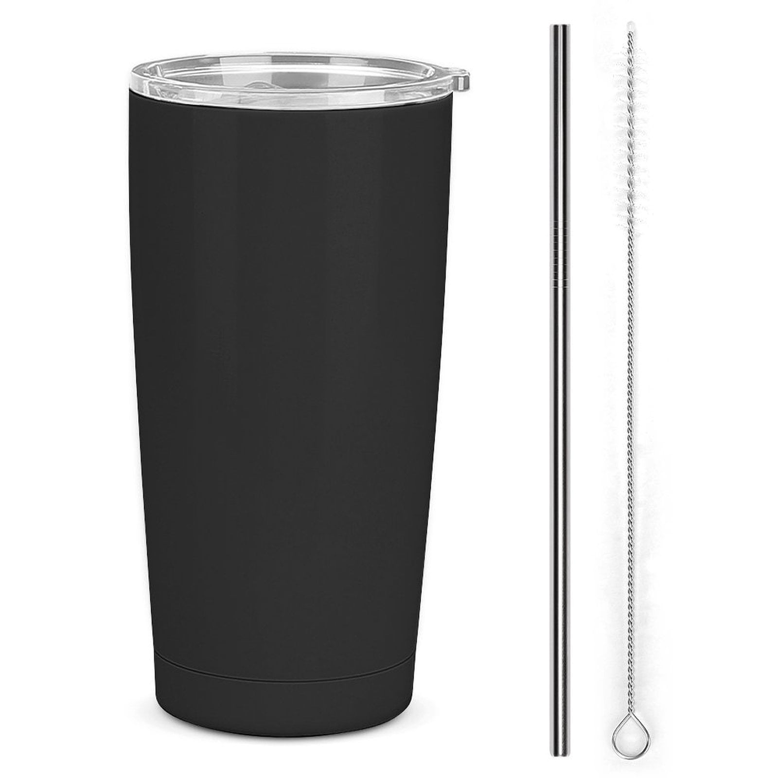 Pure Black 20oz Tumbler Double Wall Vacuum Insulated Coffee Mug ...