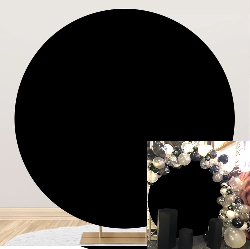 Pure Black 7.5x7.5ft Polyester Round Backdrop for Photography ...