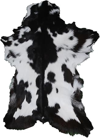 Pure Black Goat Skin, Luxurious Goat Hide Rug, Hair on Leather Hide ...
