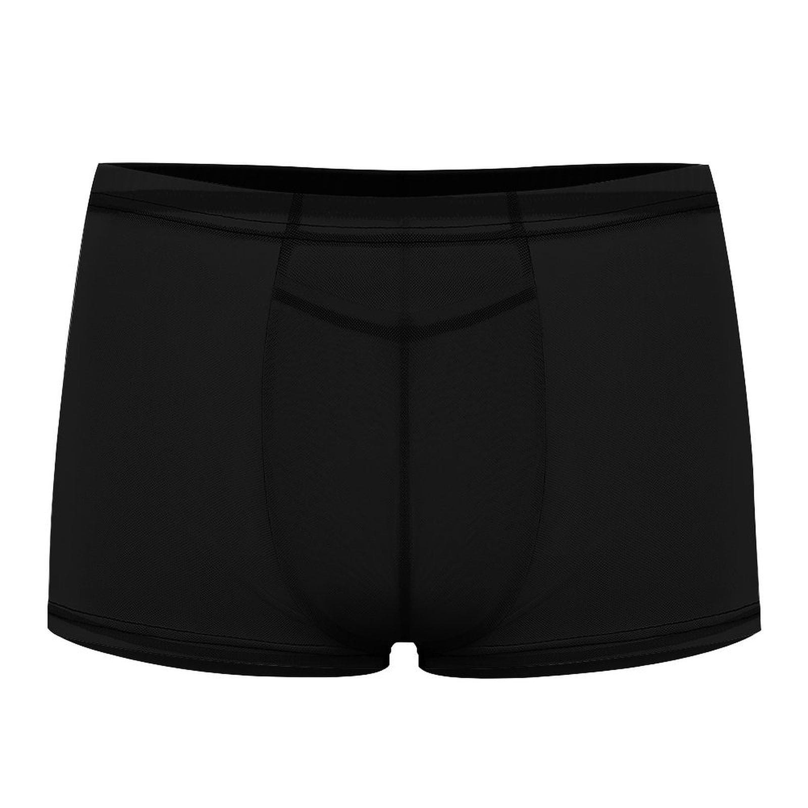 Pure Black Men's Mesh Boxer Briefs Cooling Breathable Sports Underwear ...