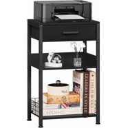 HOMCOM Printer Stand, Storage Cabinet with Drawer, Open Storage Shelves ...