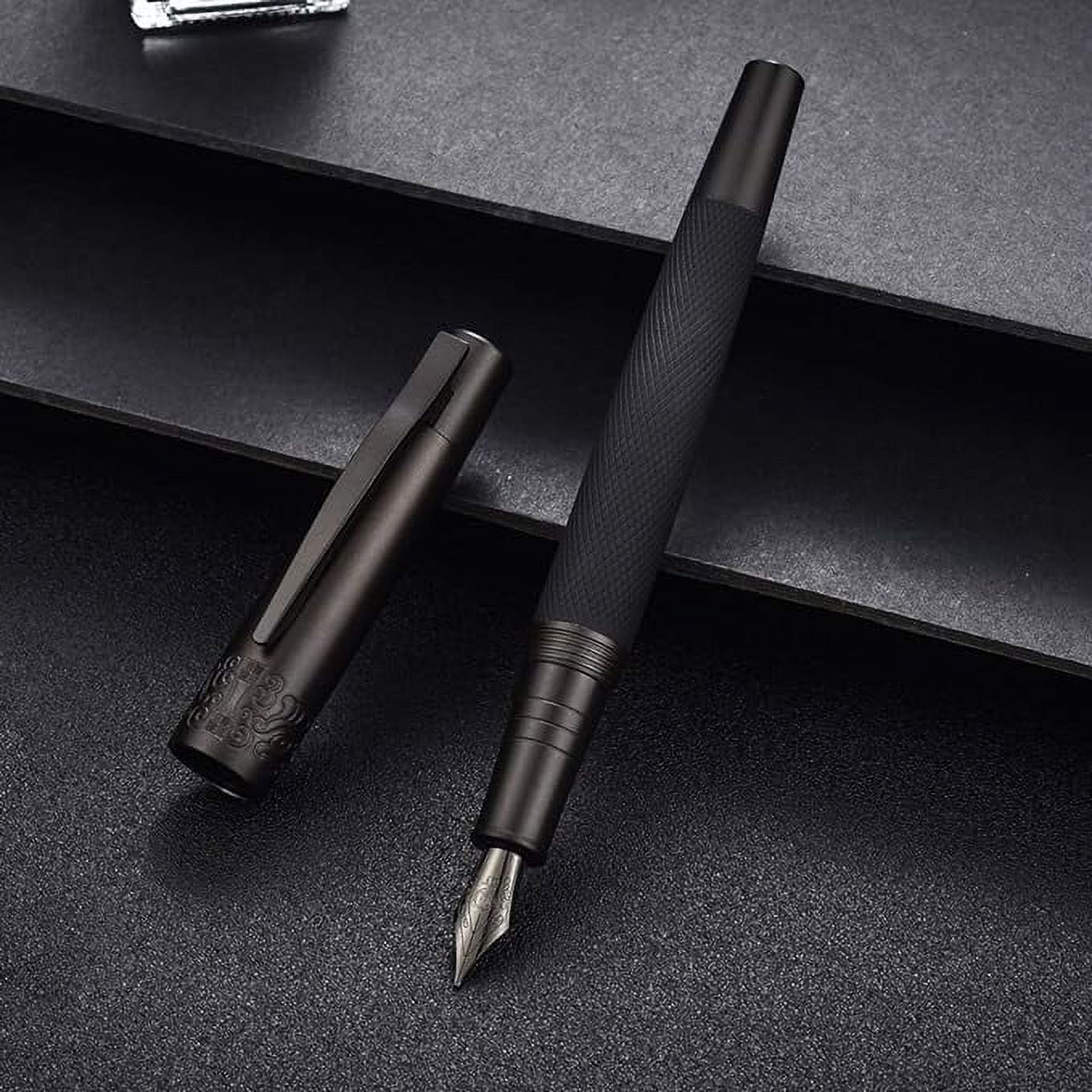 Pure Black Solid Metal 6013 Fountain Pen Fine Nib, Senior General Ink ...