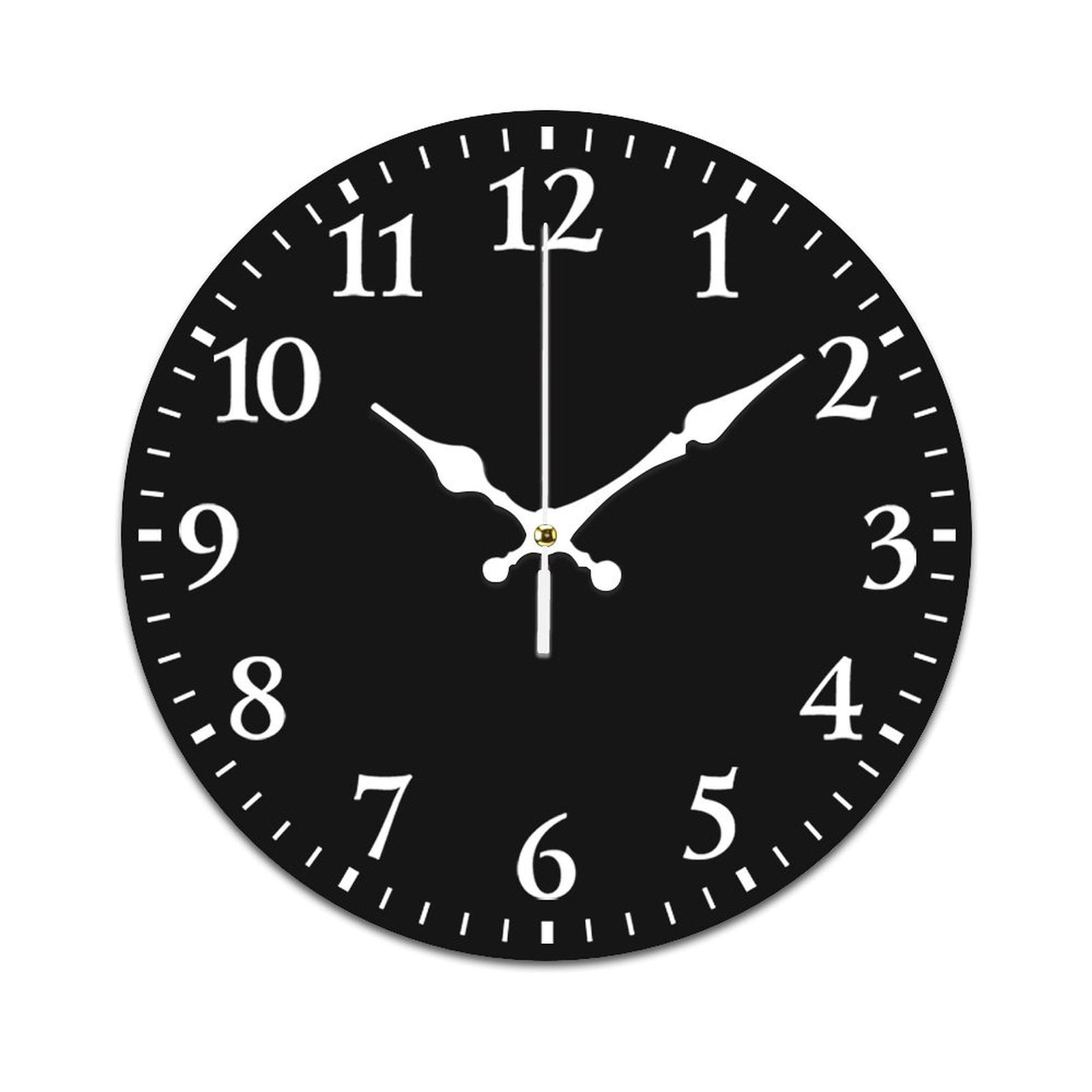Pure Black Wall Clock Modern Design Clocks Wall Hanging Home Office School Clocks Round PVC Wall ...
