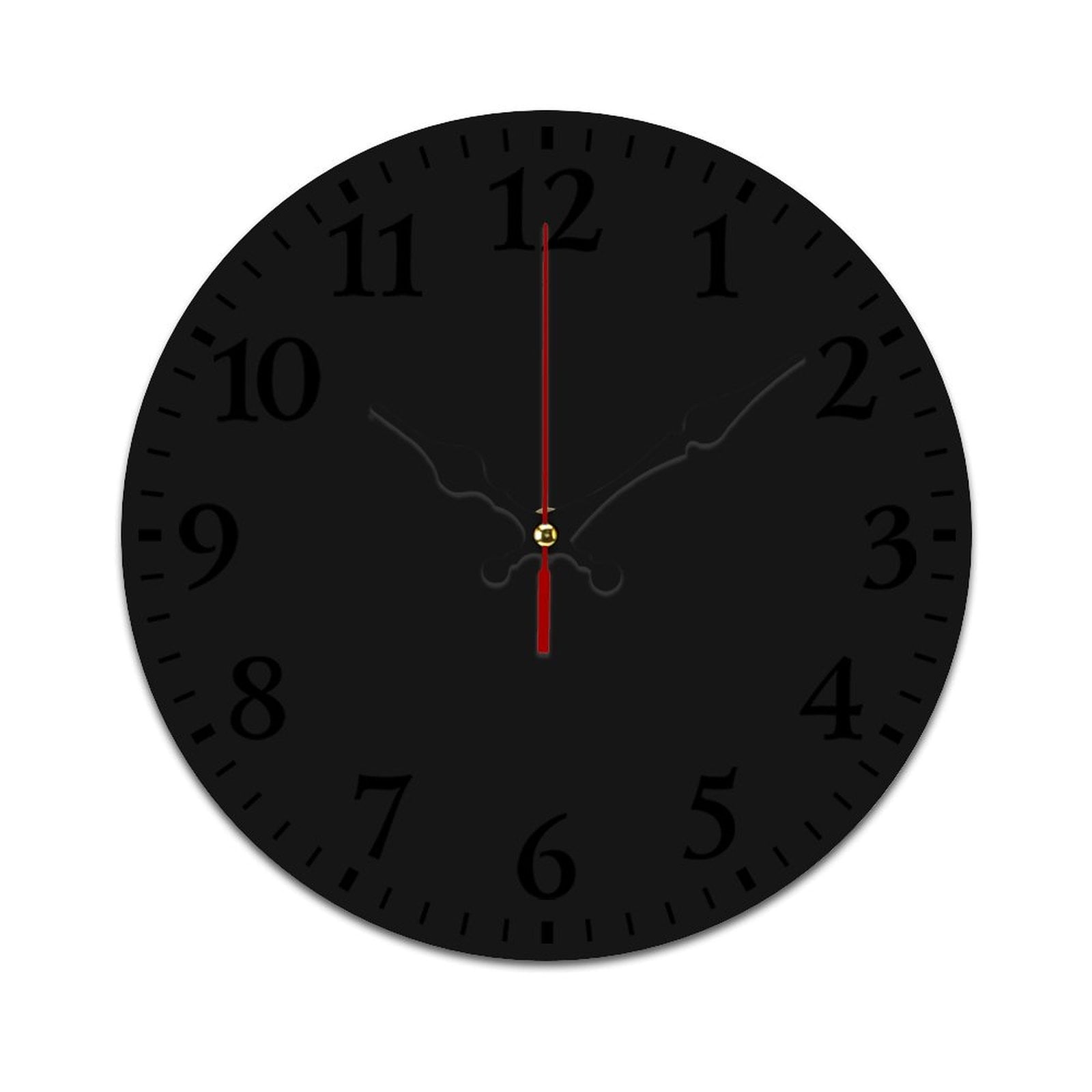 Pure Black Wall Clock Modern Design Clocks Wall Hanging Home Office School Clocks Round PVC Wall ...