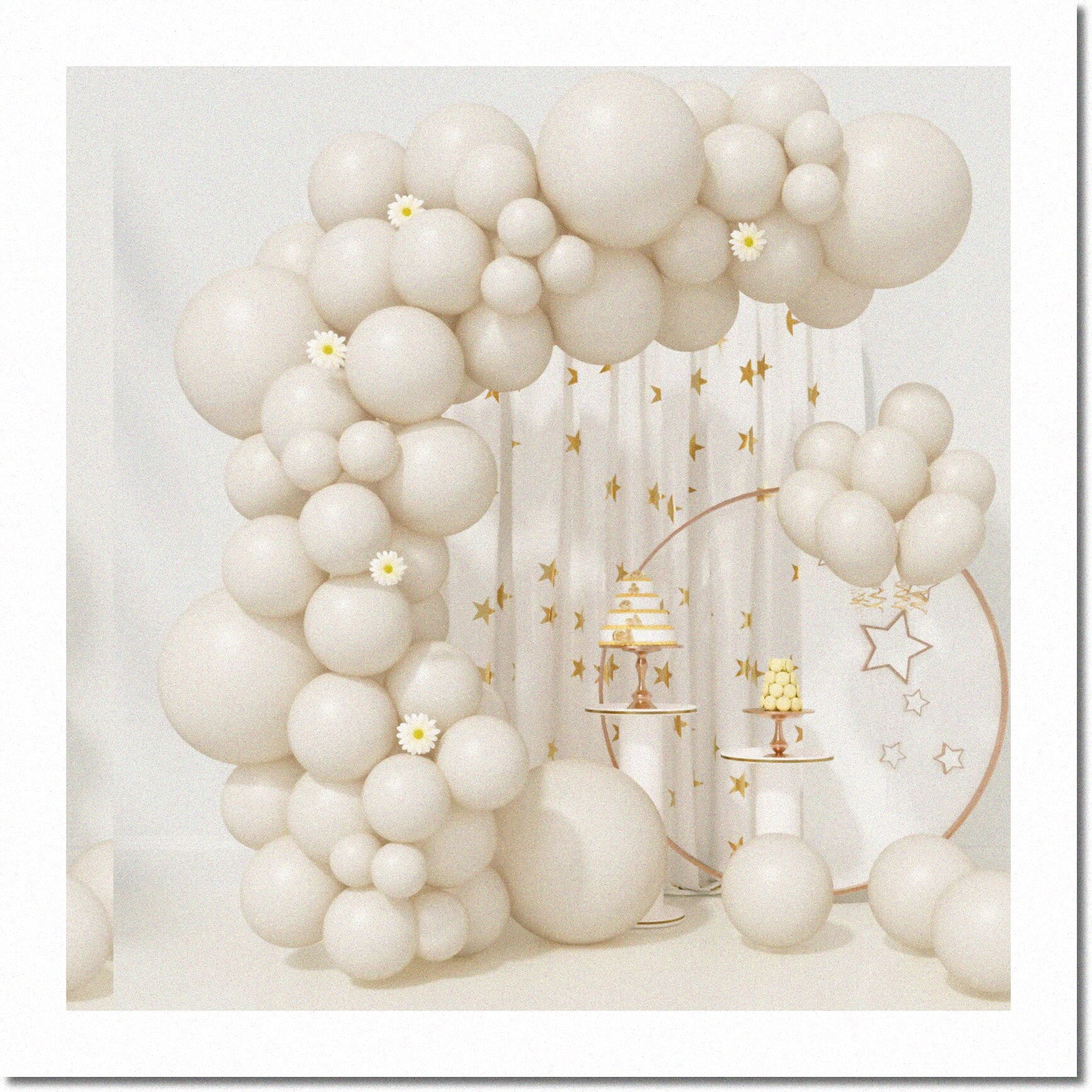 Pure Bliss Balloon Ensemble - 85pcs Ivory White Balloons Garland Arch ...