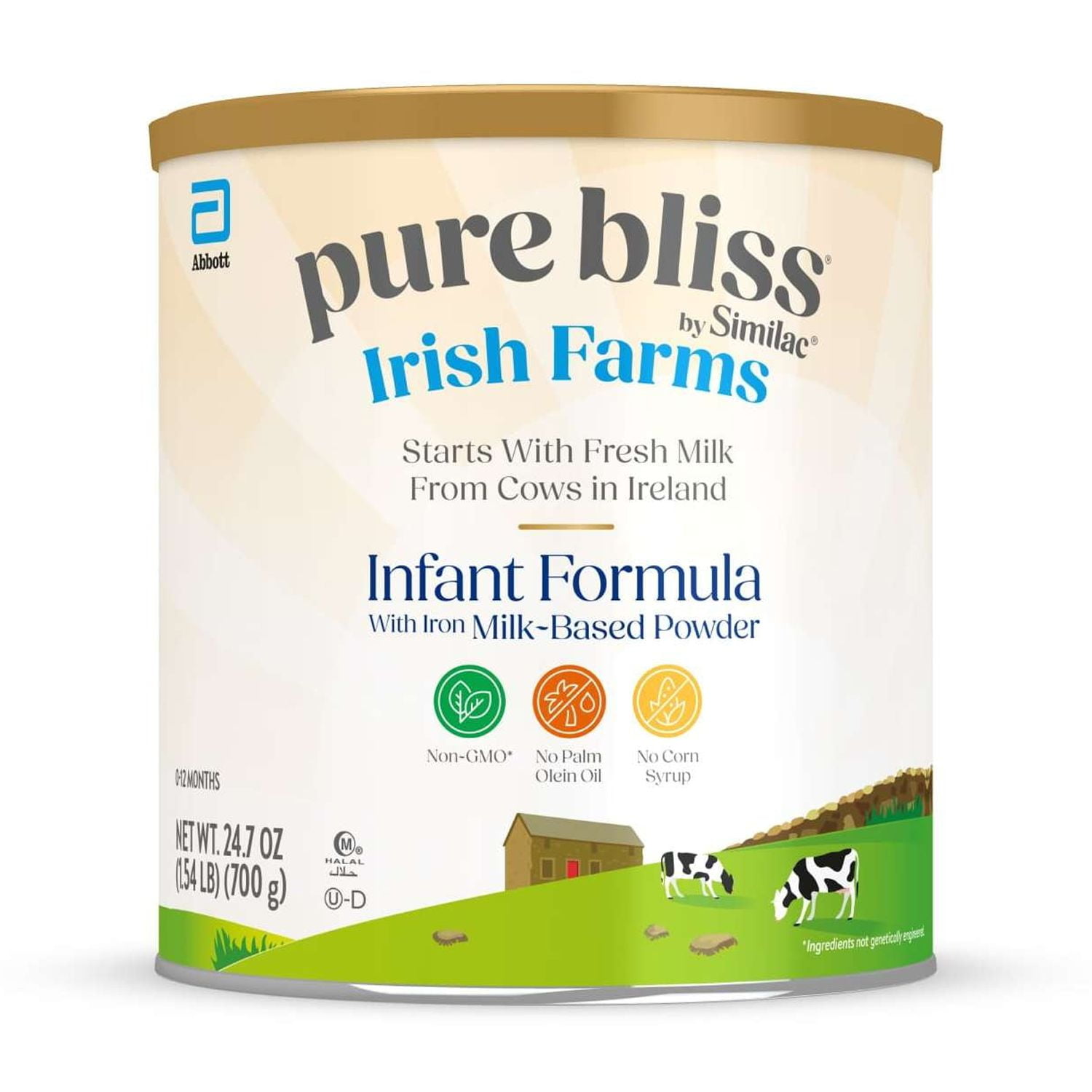 Similac Pure Bliss Irish Farms Baby Formula 24.7 oz Can Made with High ...