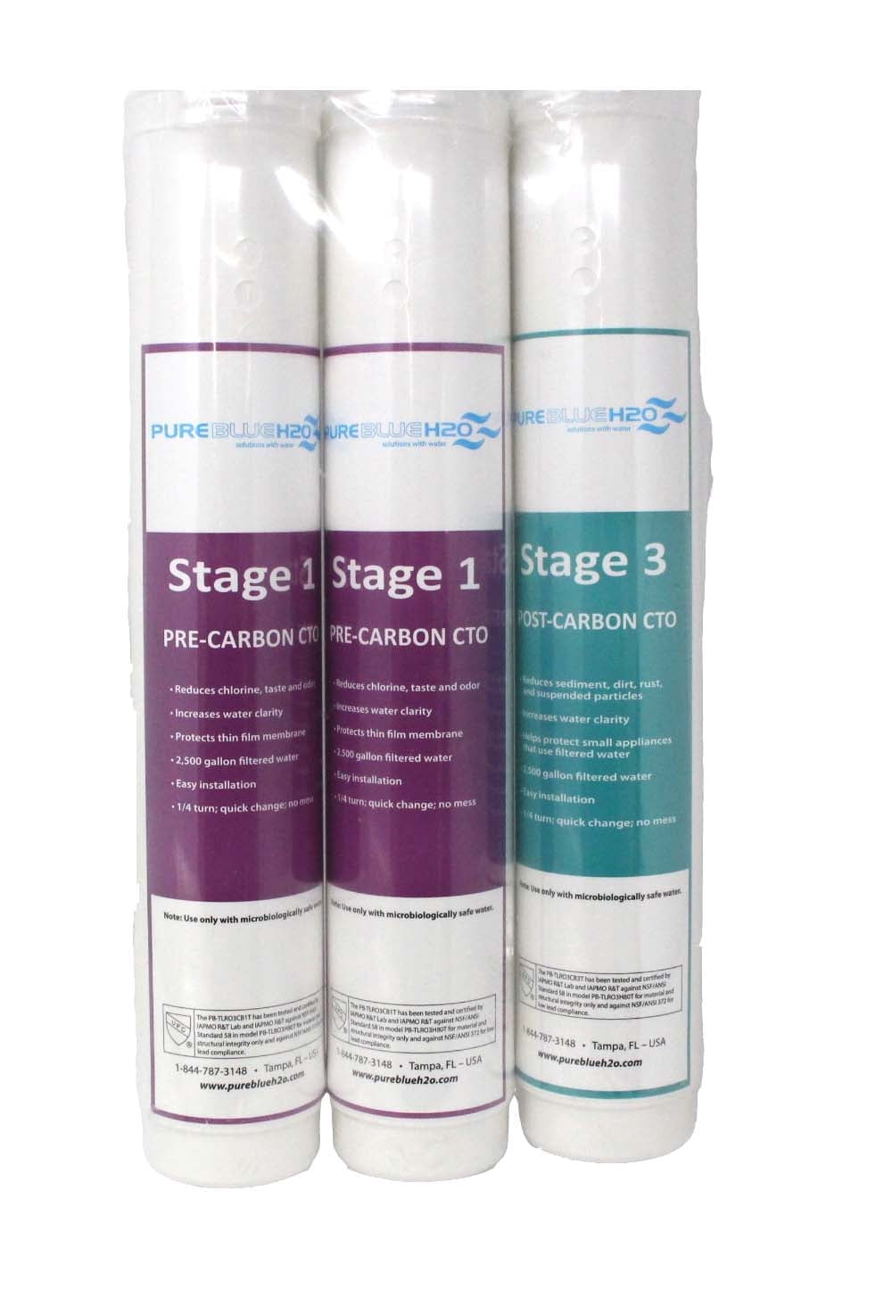 Pure Blue 1-Year Filter Pack, 3-Pack, for 1:1 Reverse Osmosis Water ...