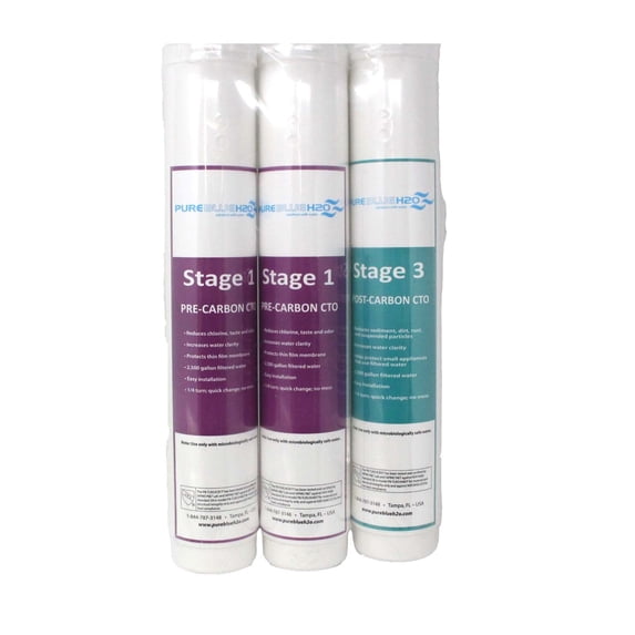 Pure Blue 1-Year Filter Pack, 3-Pack, for 1:1 Reverse Osmosis Water ...