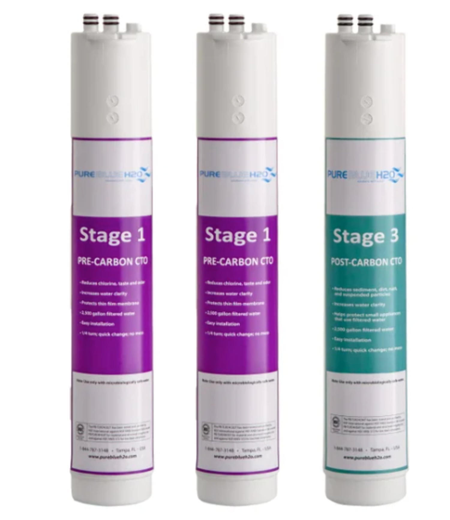 Pure Blue 1-Year Filter Pack for 1:1 Reverse Osmosis Water Filtration ...