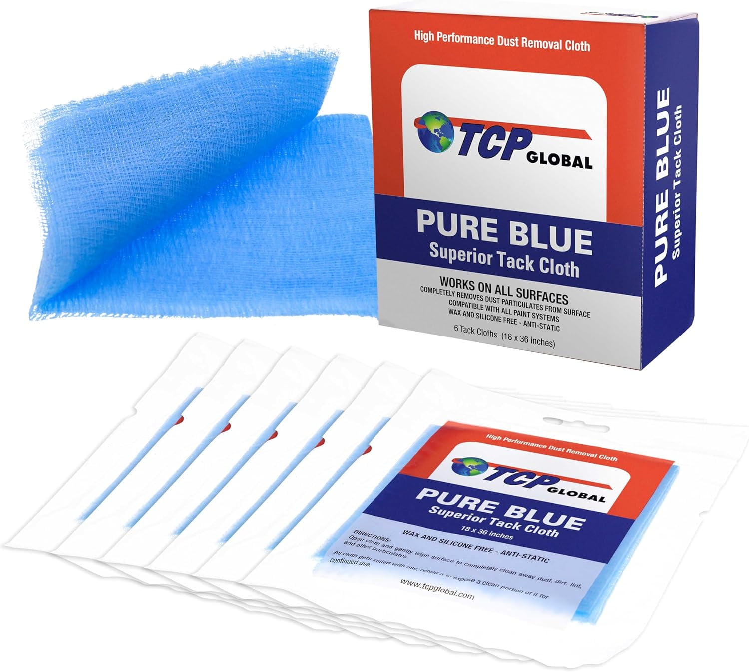 - Pure Blue Superior Tack Clot Rags (Box of 6) Automotive Car Painters ...