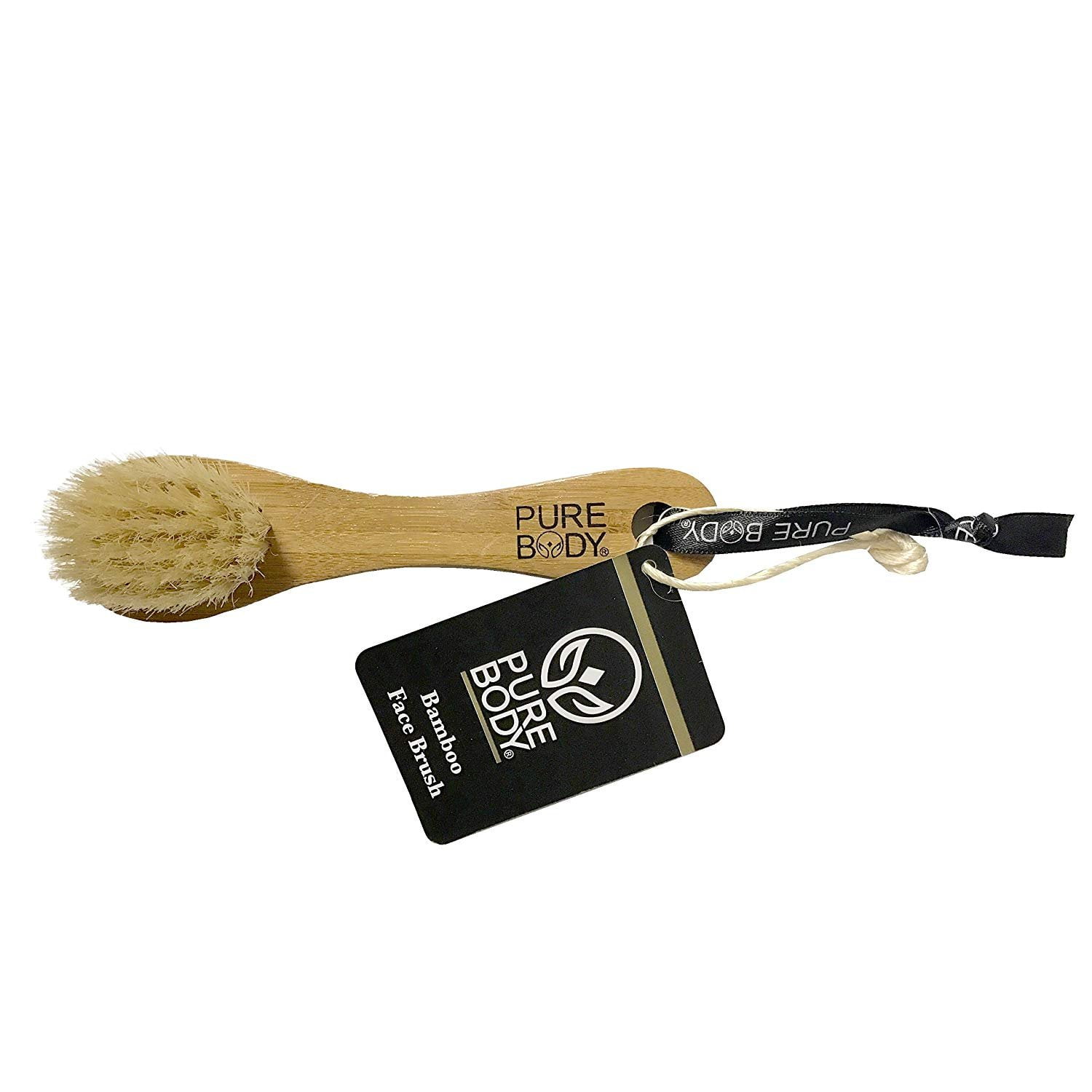 Pure Body Bamboo Bristle Face Brush Renews & Remove Dead Skin, Brown ...