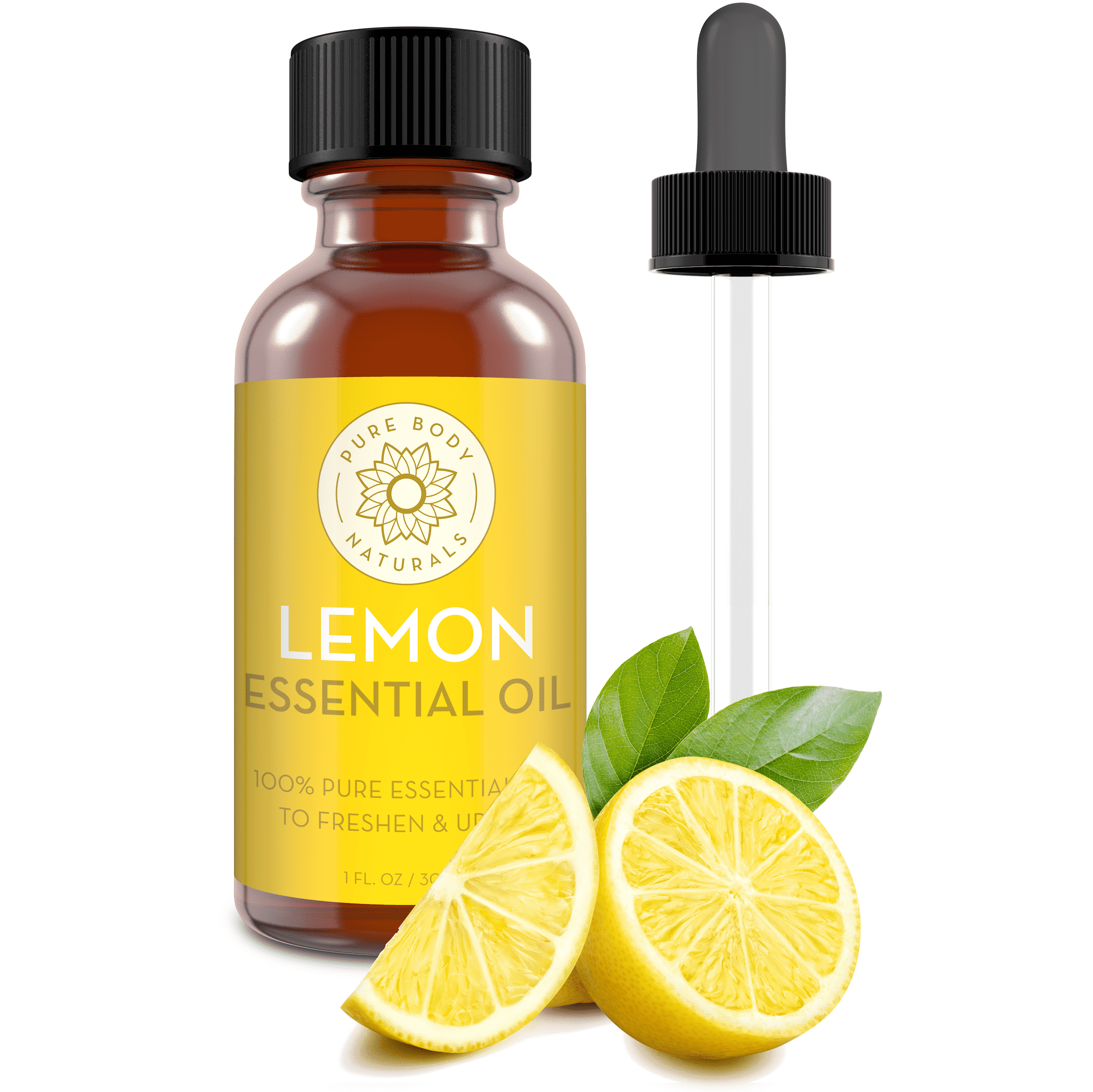 Pure Body Naturals 100% Pure Lemon Essential Oil for Diffuser, and ...