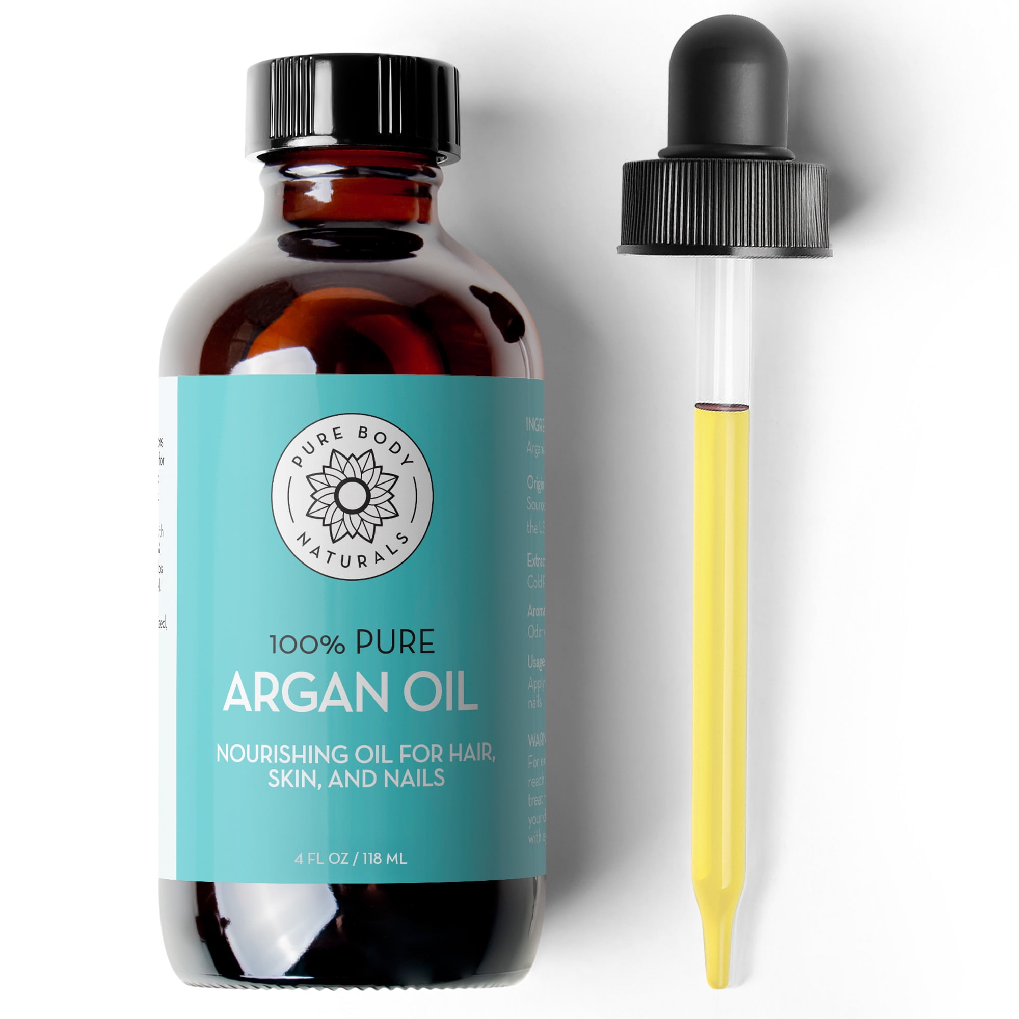 Pure Body Naturals Argan Oil for Skin, Face & Hair, 4 fl oz - Walmart.com