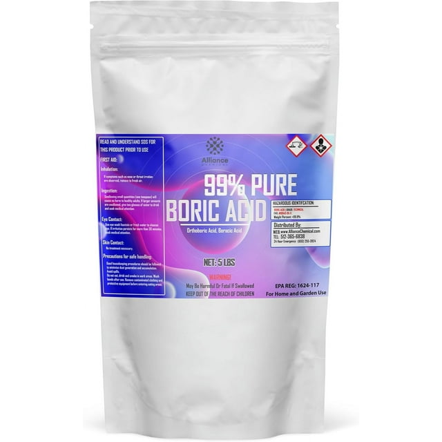 Pure Boric Acid Powder 99% - 5LB Bag - Uses: Medicinal, Home and Garden ...