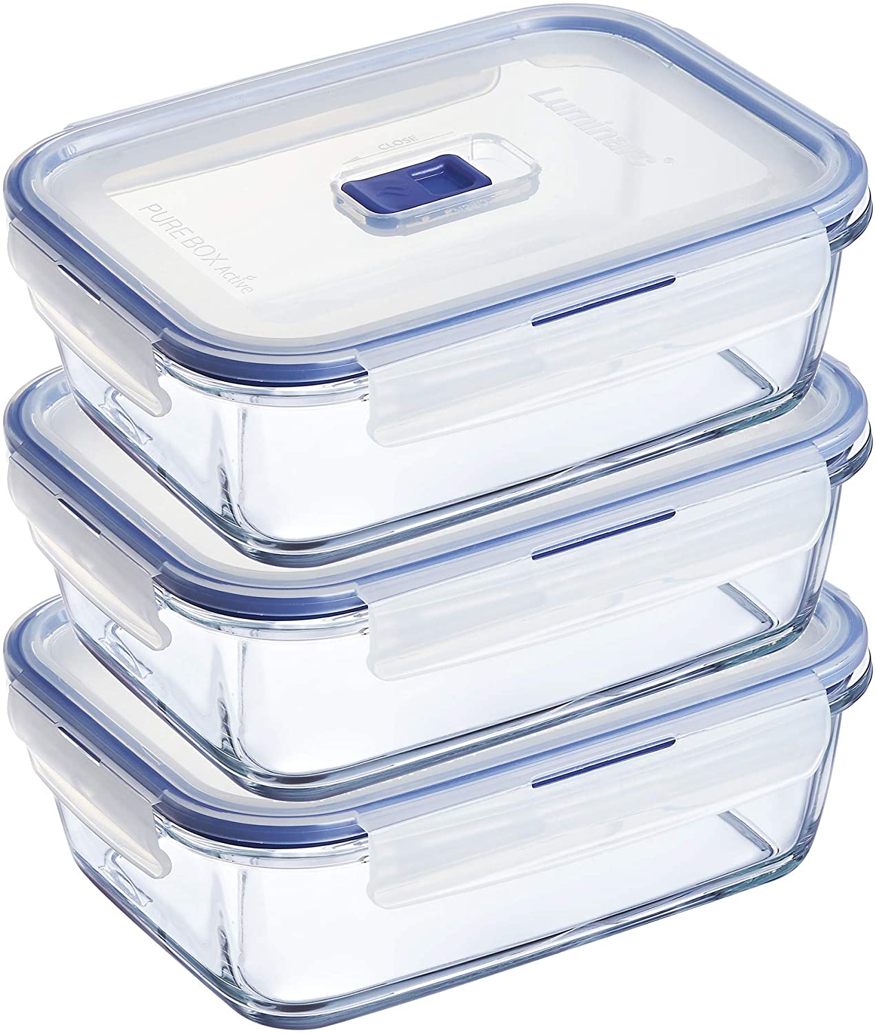 Pure Box Active Food Rectangle 5.1 Cup, Storage Container Set, 6 Piece ...