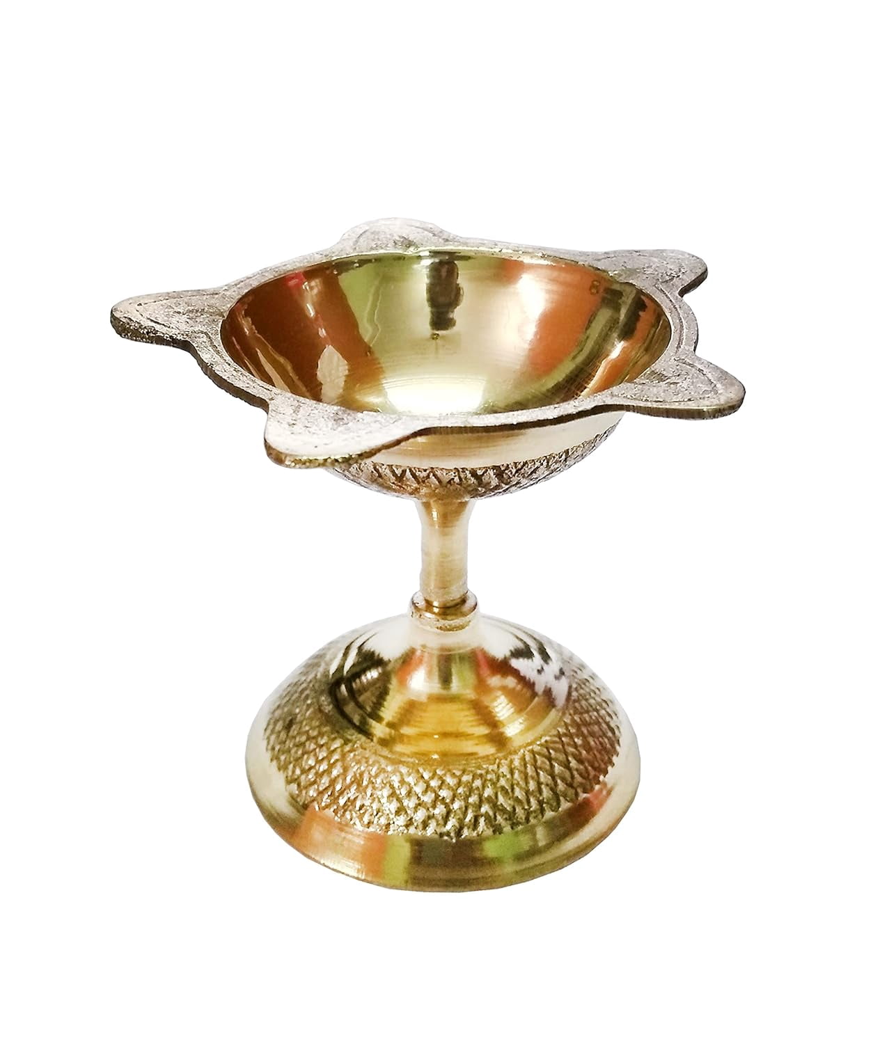 Pure Brass Diya Puja Lamp Hindu Pooja Article 3 Inch in Height ...