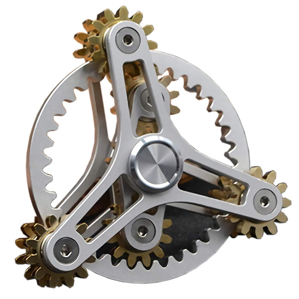 Pure Brass Fidget Spinner Gears Linkage Fidget KMC2Gyro Toy Metal DIY ...