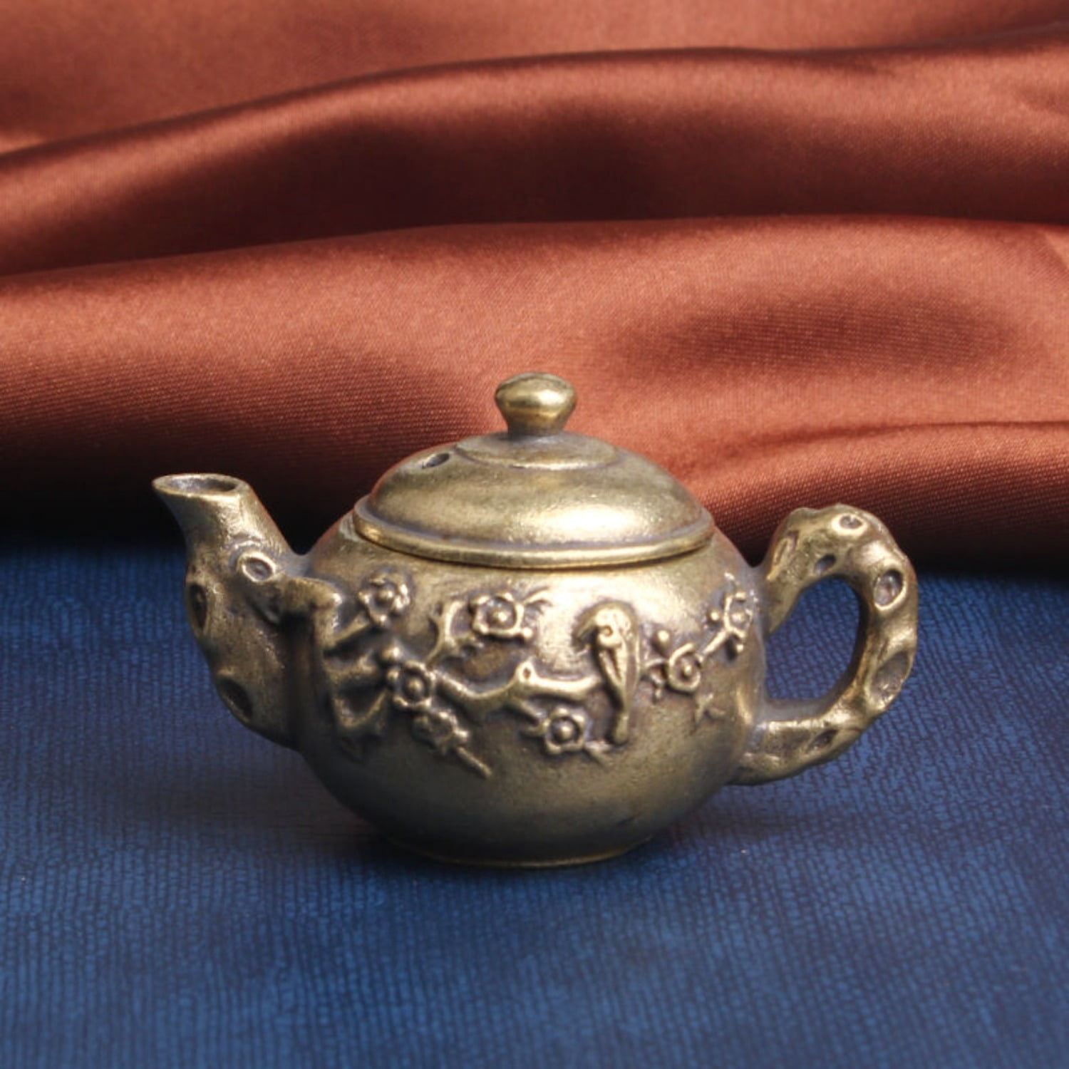 Pure Brass Teapot Figurine Gongfu Table Ornament Traditional Chinese ...